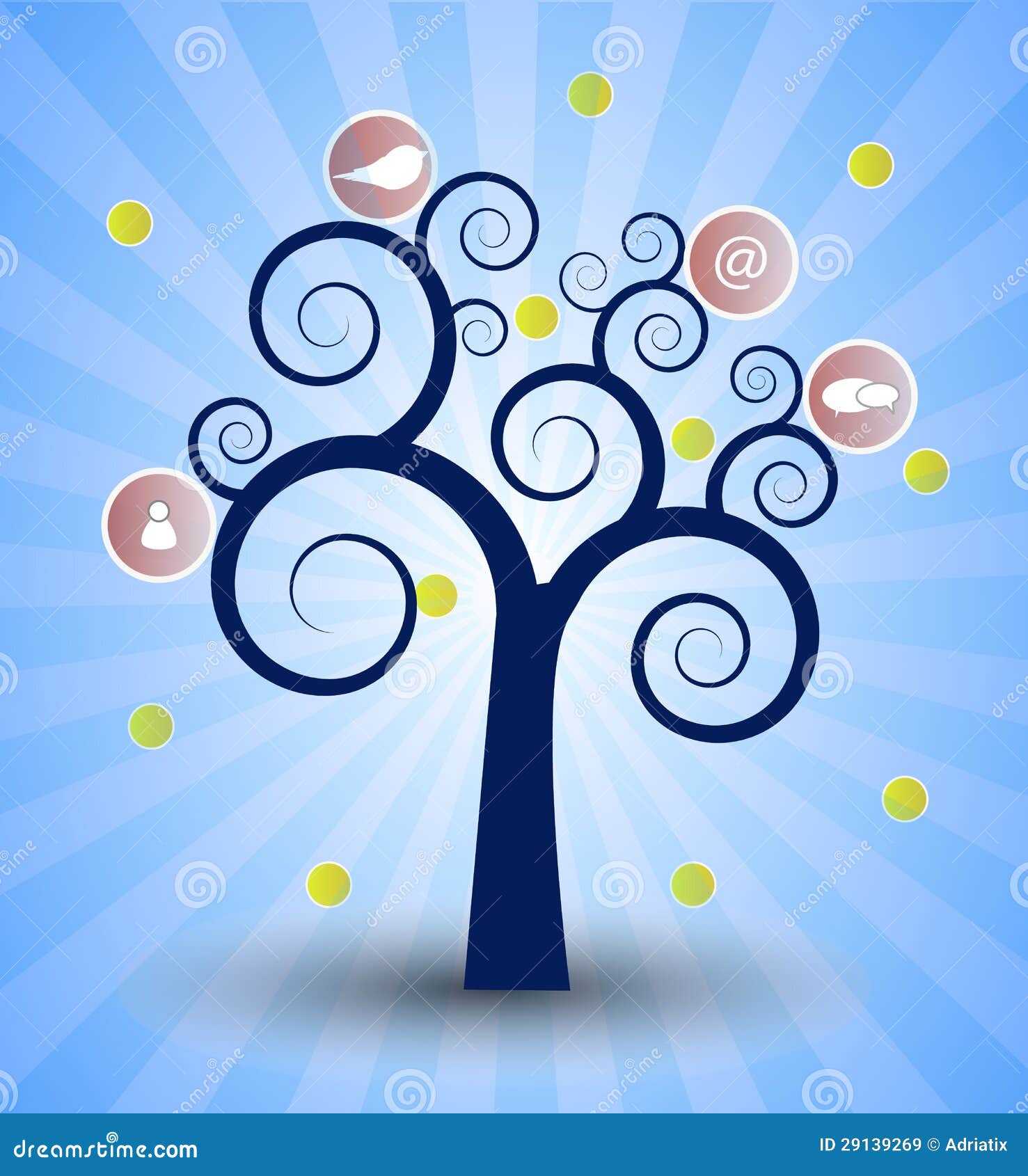 The social network tree stock illustration. Illustration of social ...