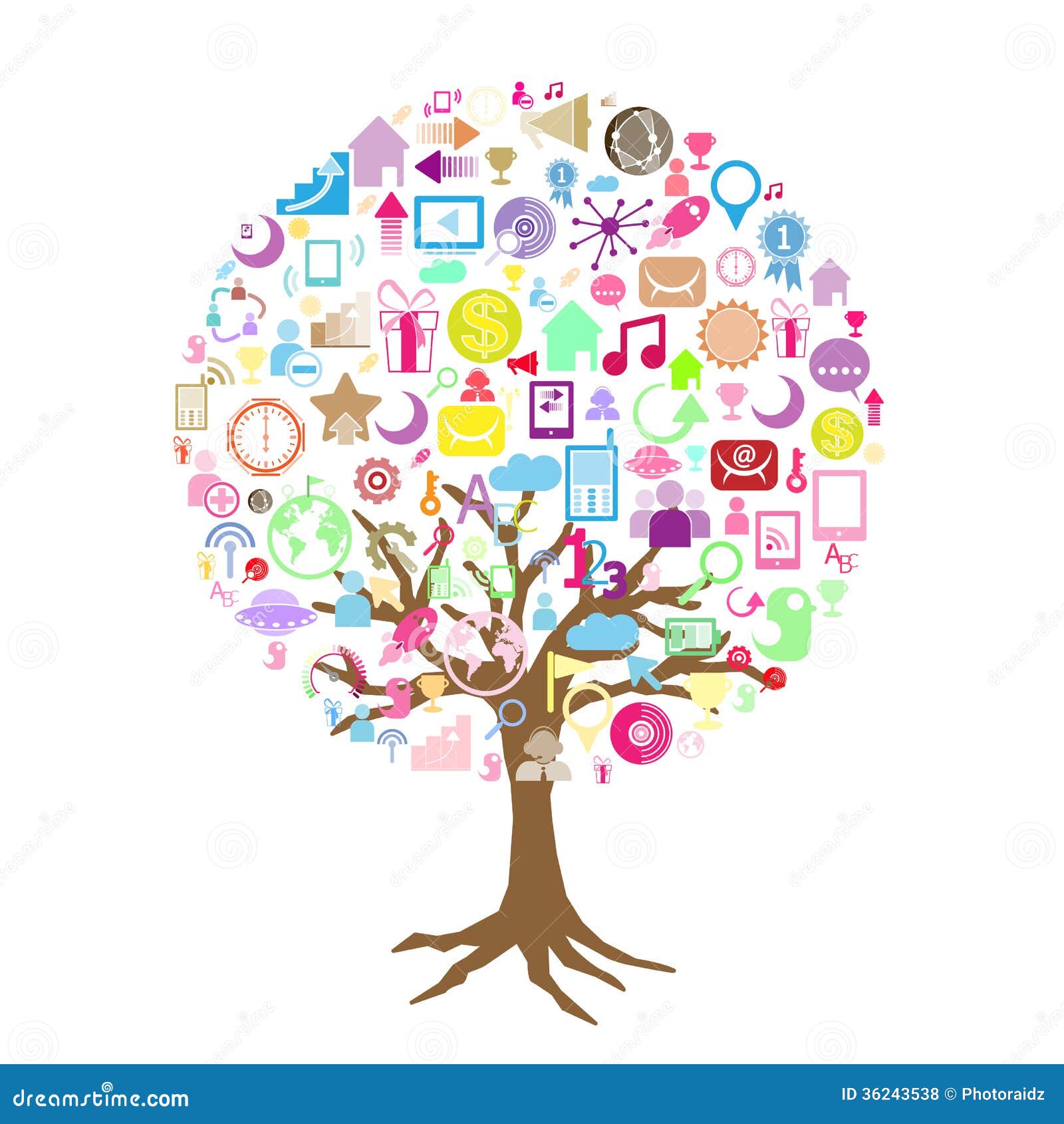 Network Tree Brain Vector Illustration | CartoonDealer.com #91890298