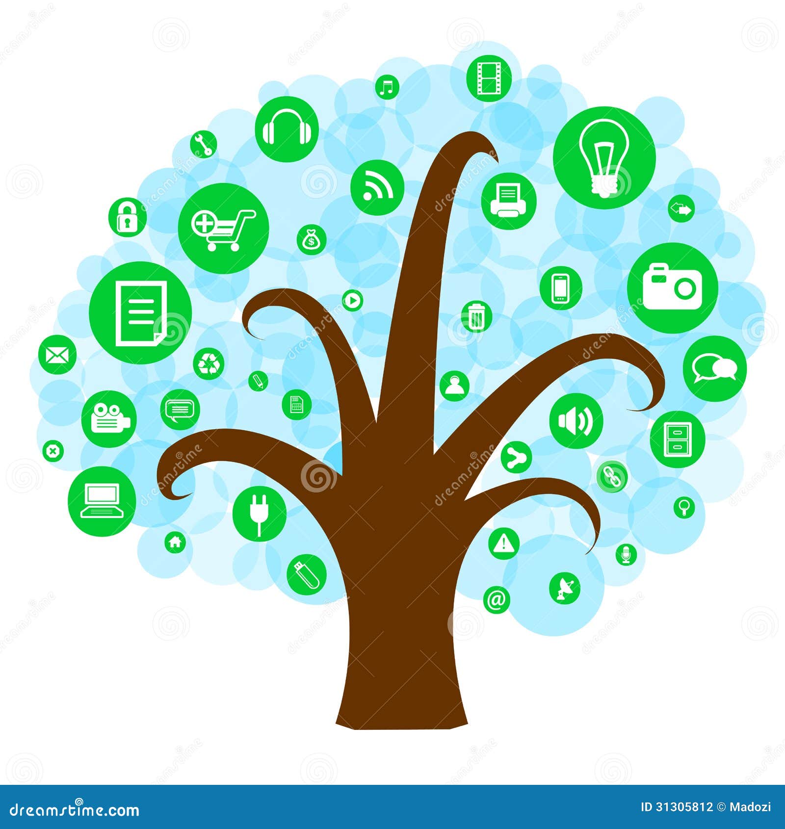 Social Network Tree Media Icons Stock Illustrations – 642 Social ...