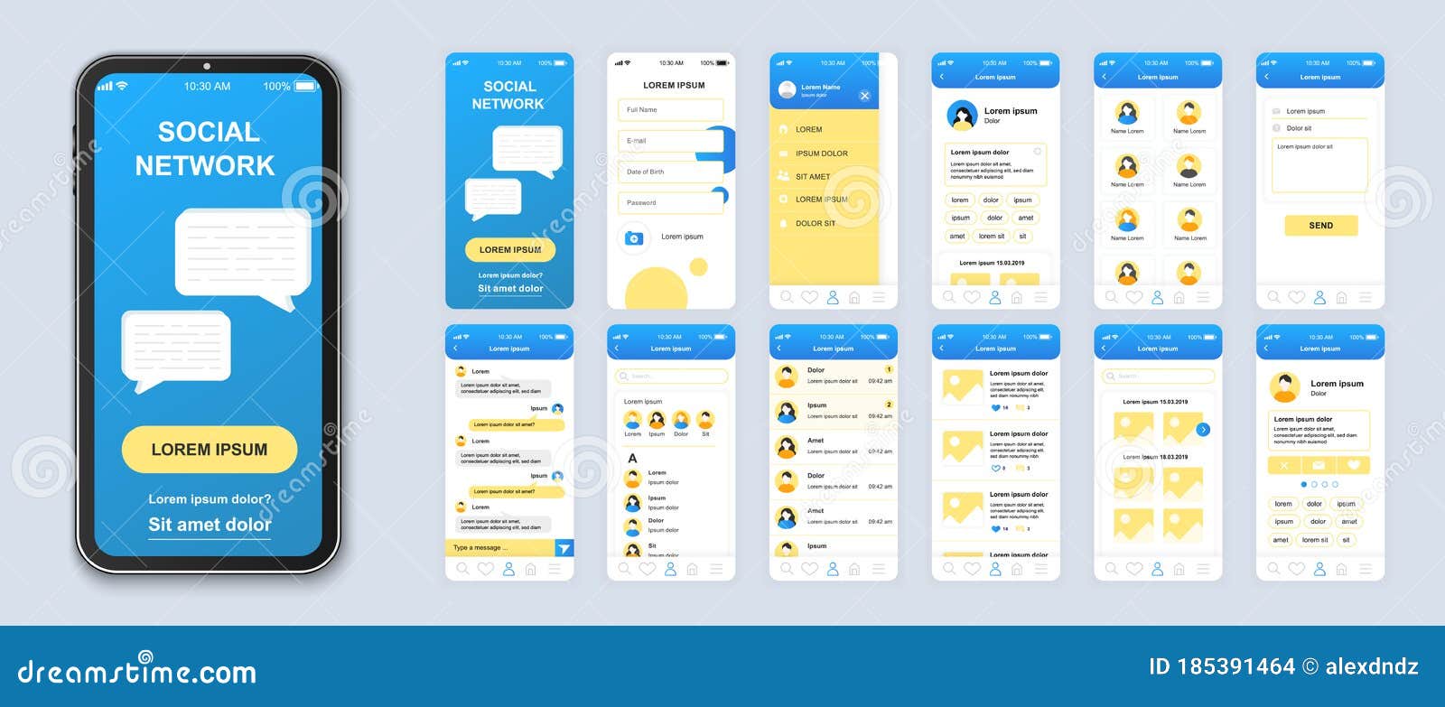 Social Network UI Mobile App Interface Vector Stock Vector ...