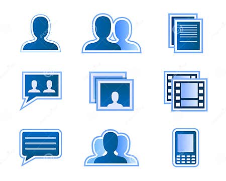 Social network user icons stock vector. Illustration of gallery - 12918295