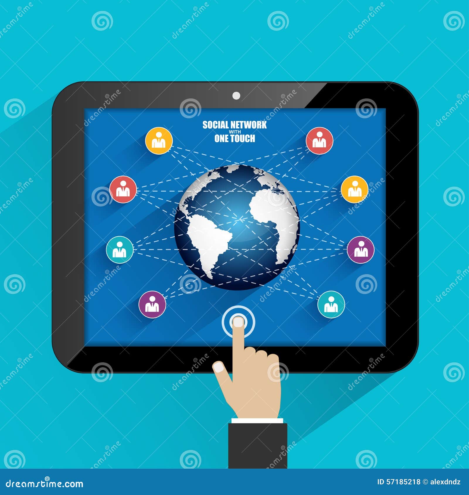 Social Network Vector Concept. Flat Design Infographic Stock Vector ...