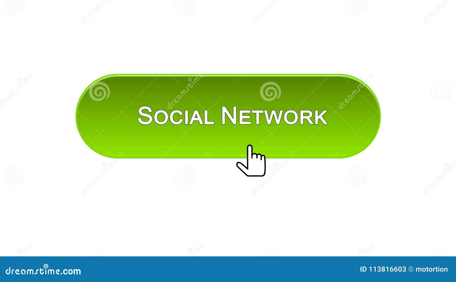 Social Network Web Interface Button Clicked with Mouse Cursor, Green Color Stock Illustration ...