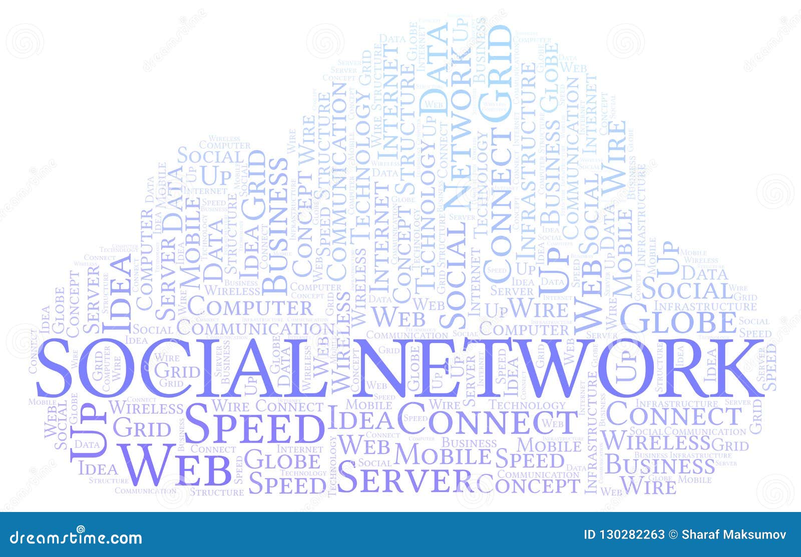 Social Network word cloud. stock illustration. Illustration of internet ...