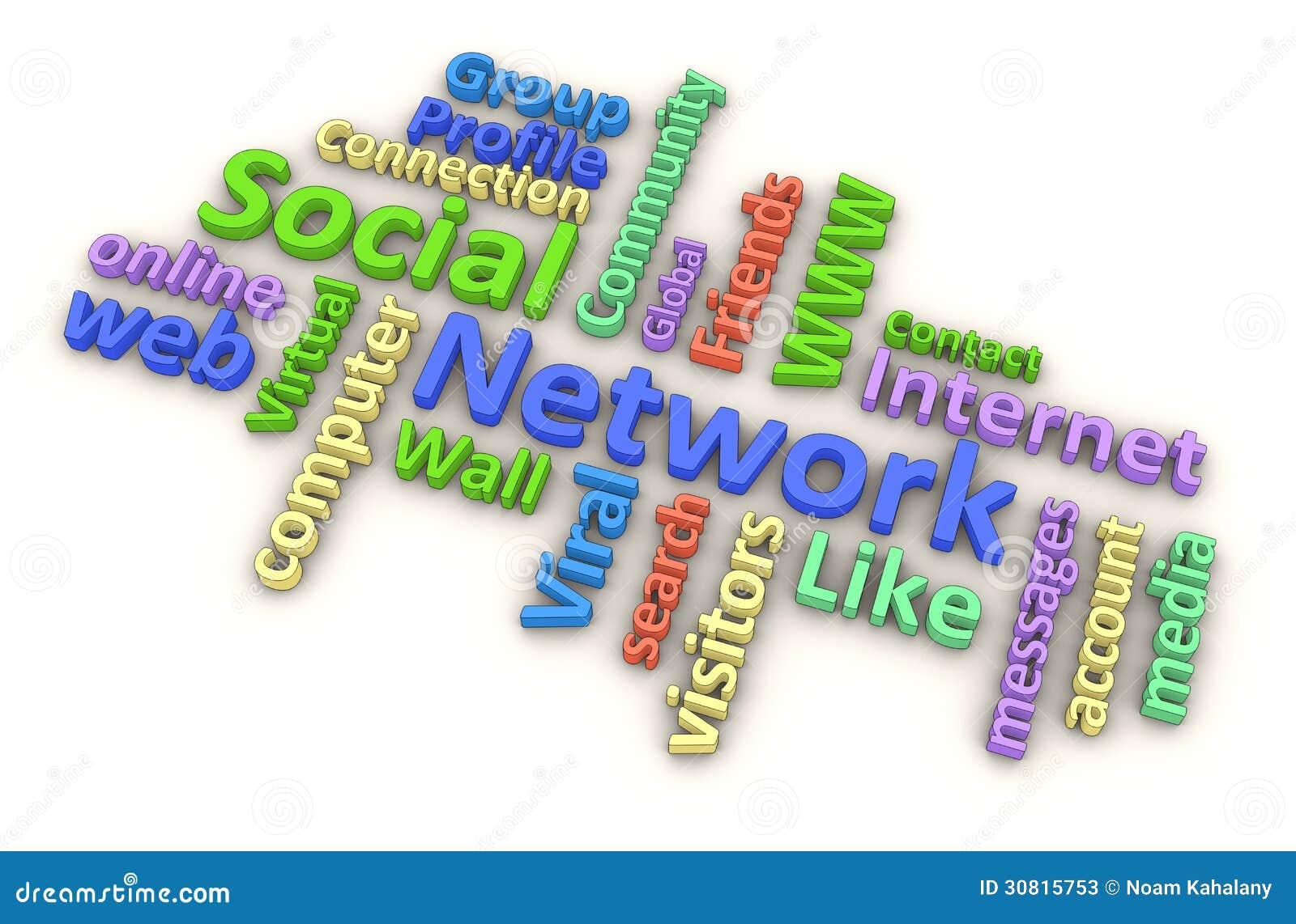 Social Network Word Cloud stock illustration. Illustration of friends ...