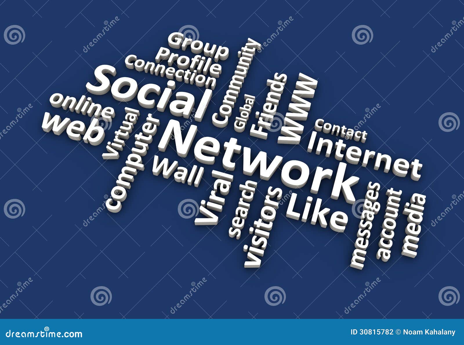 Social Network Word Cloud stock illustration. Illustration of internet ...