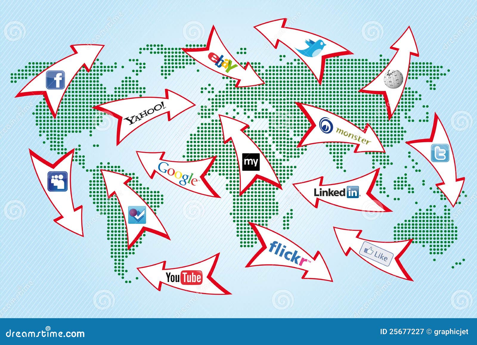 Social network world map editorial photography. Illustration of ebay ...
