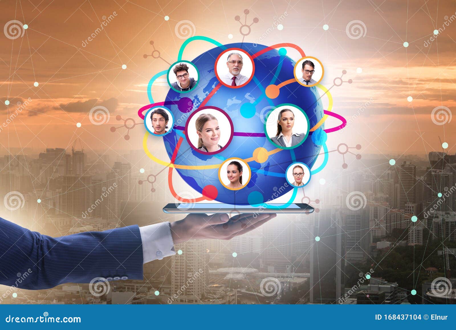 Social Networking Concept with People Stock Photo - Image of group ...