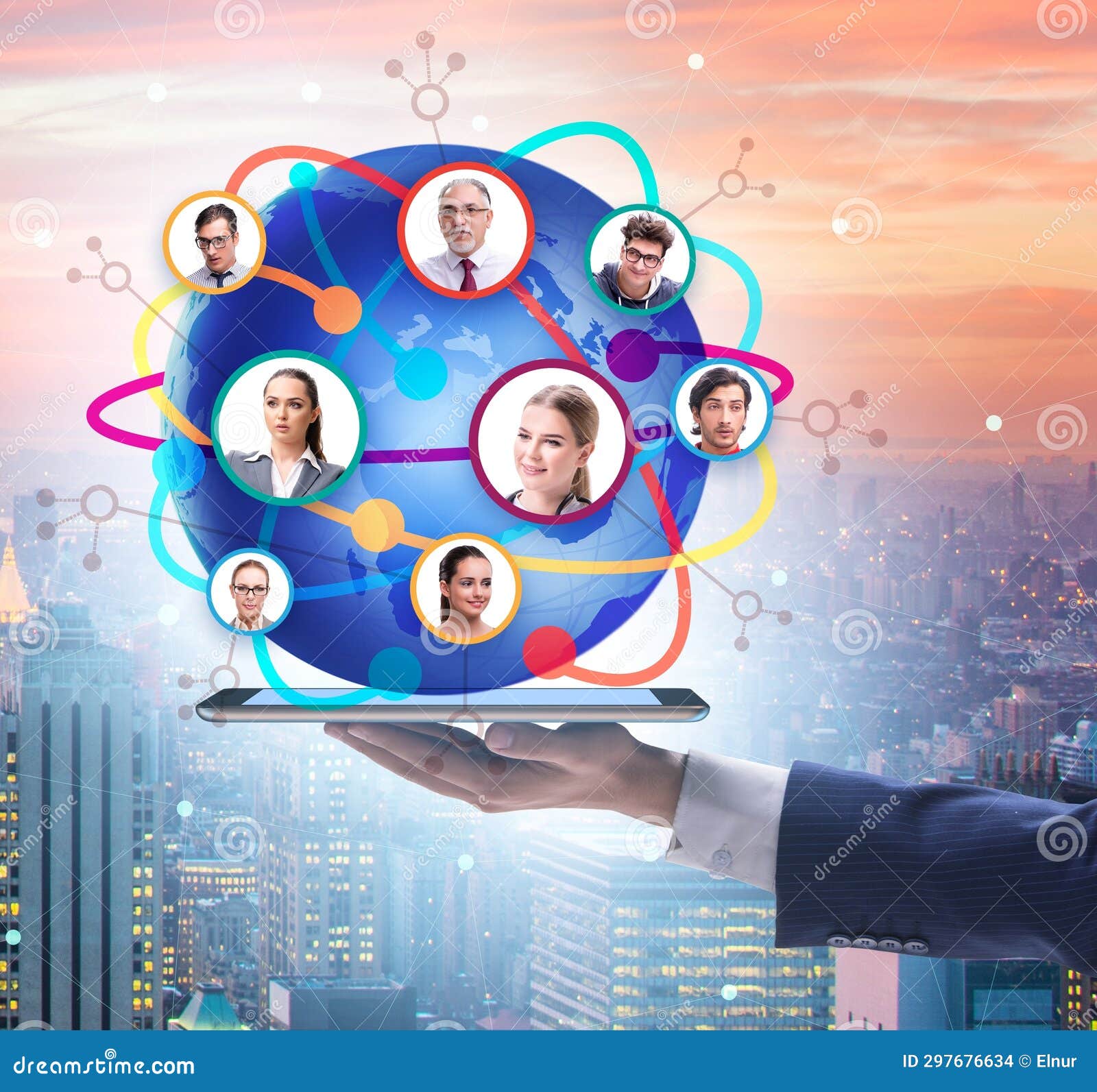 Social Networking Concept with People Stock Photo - Image of group ...