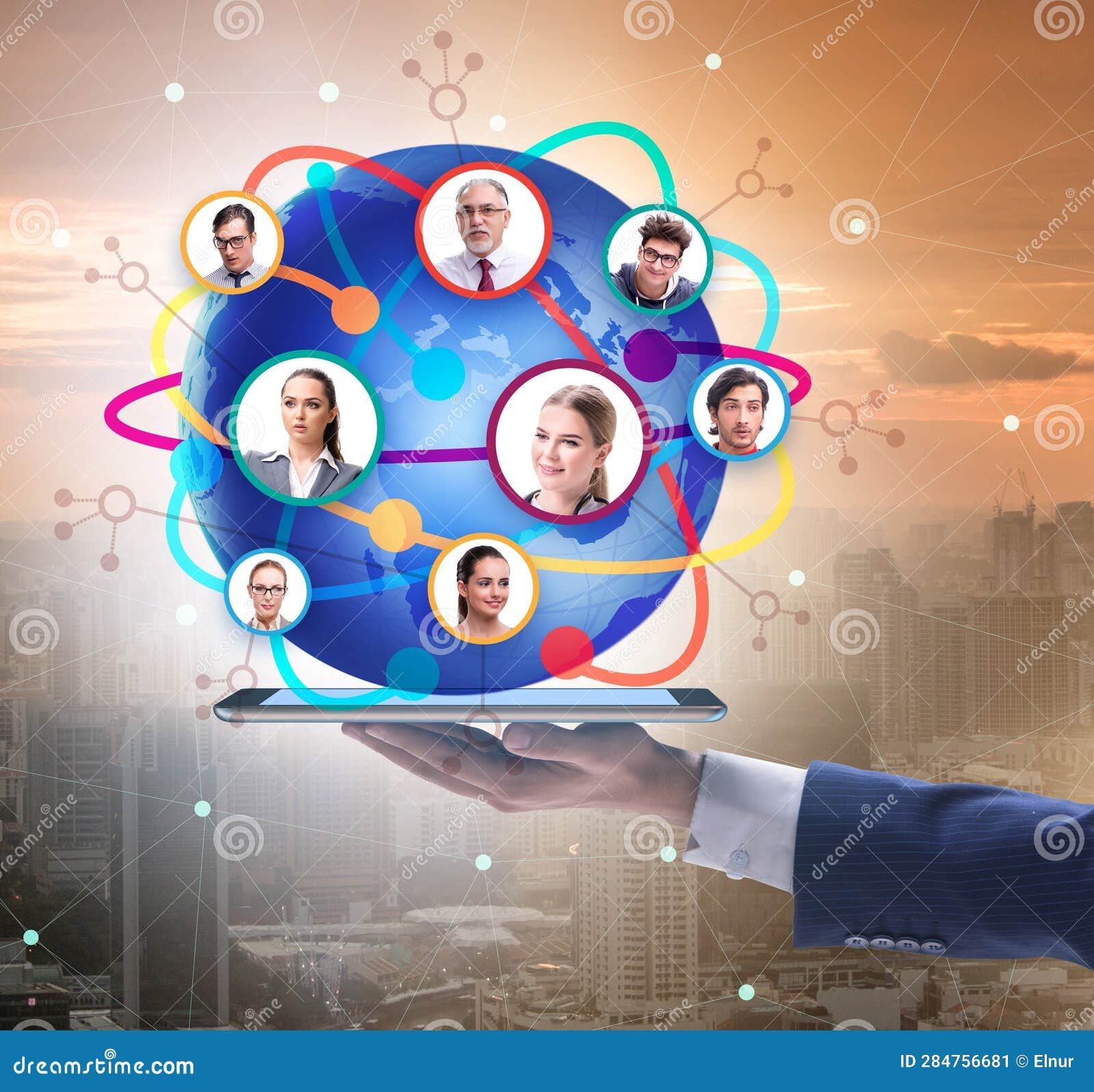 Social Networking Concept with People Stock Image - Image of computer ...