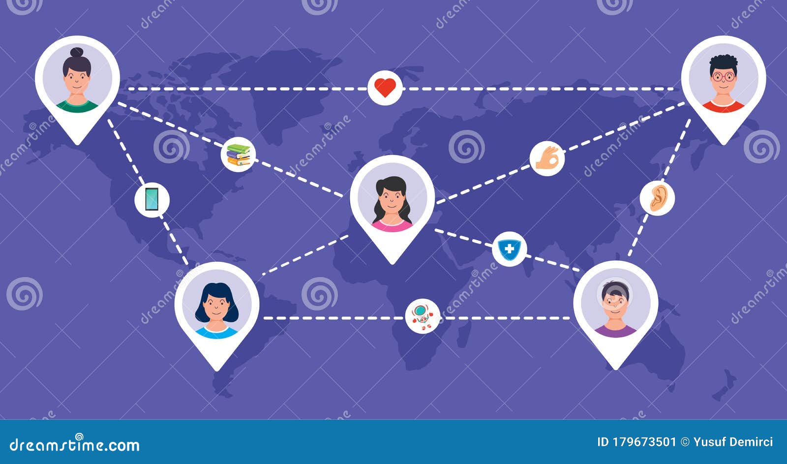 Social Networking and Connection between People Stock Vector ...
