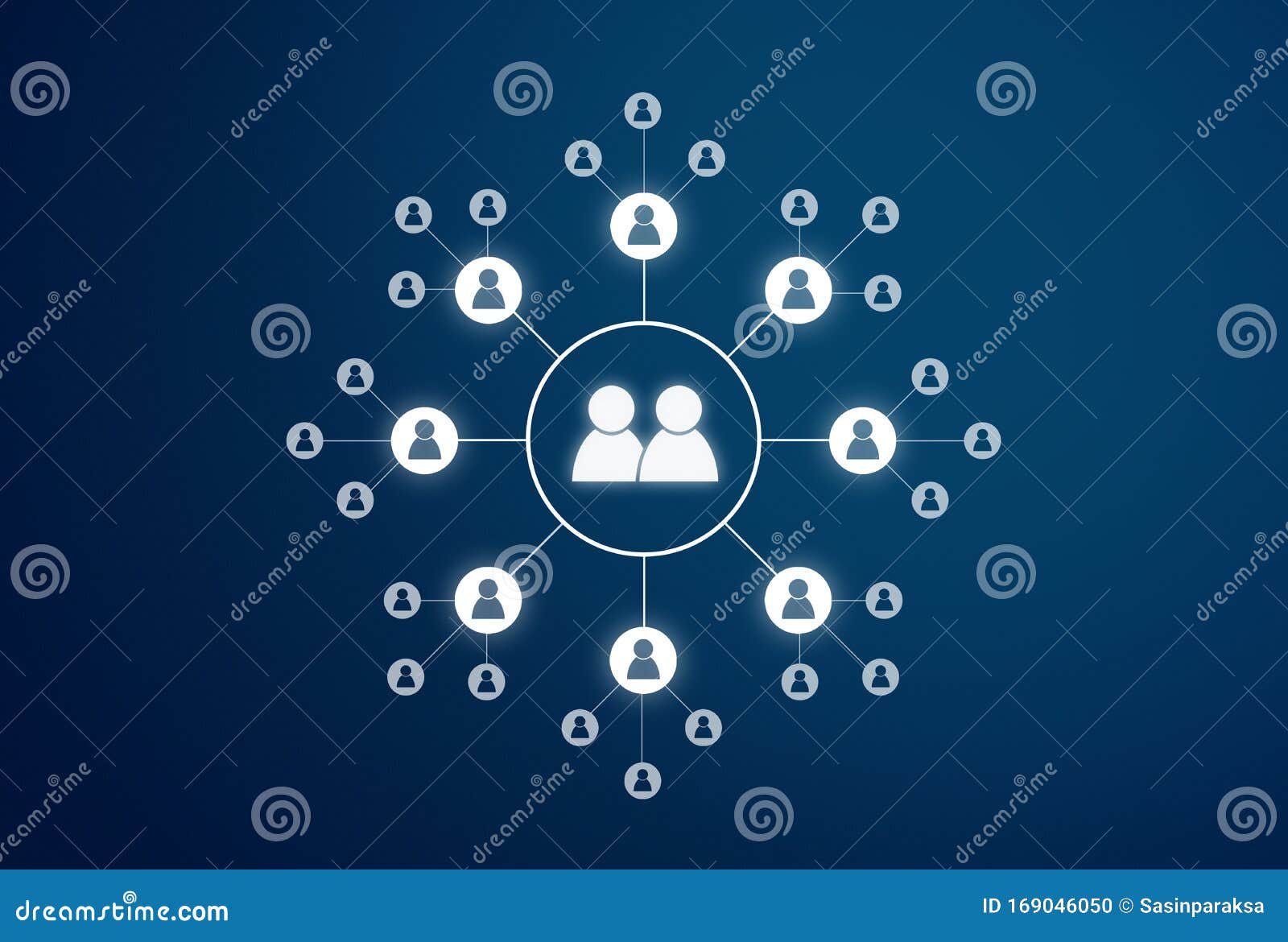 Social Networking and Connection Technology Icons on Blue Background ...