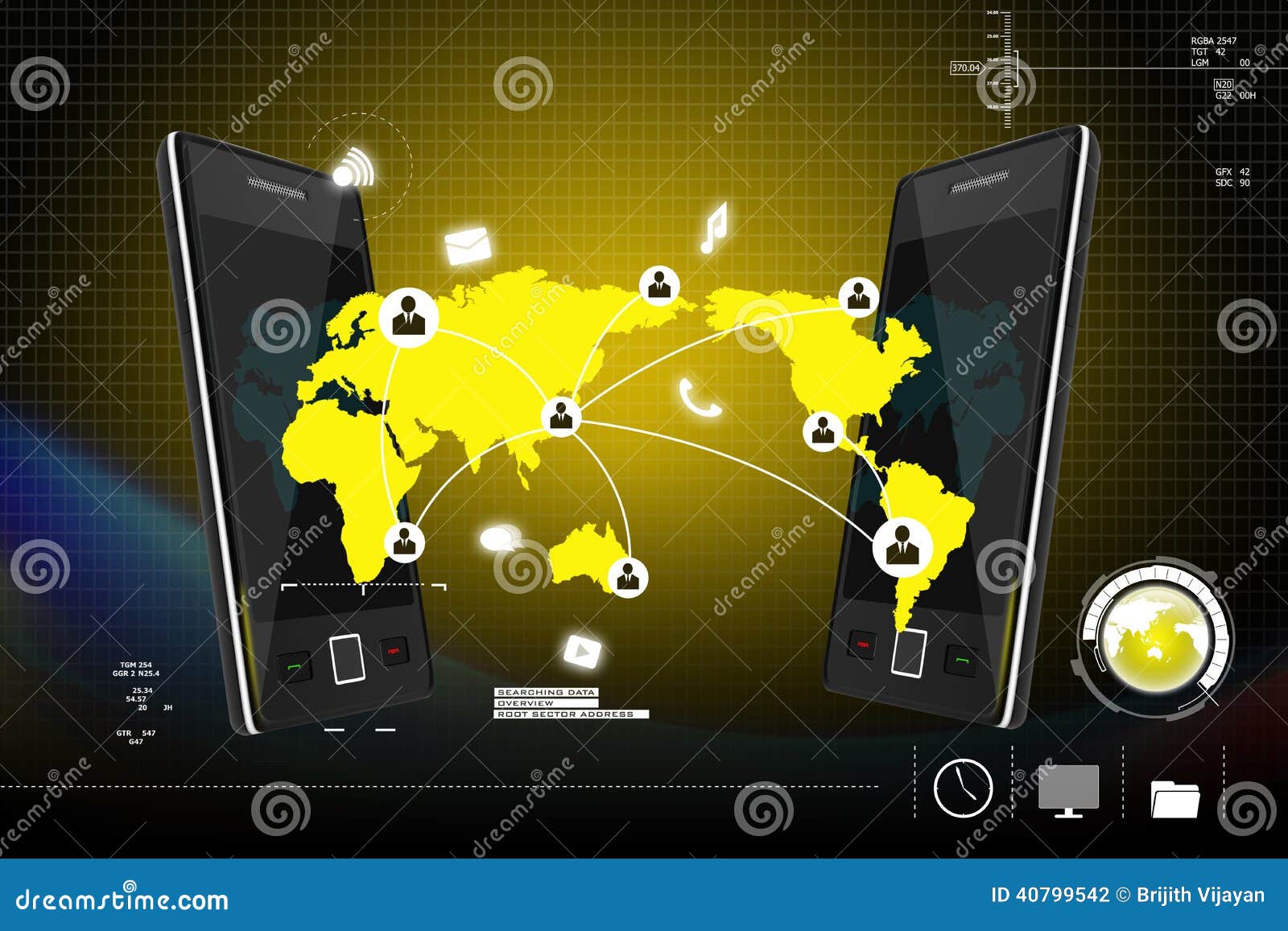 Digital Social Connect Tablet Background Stock Illustrations – 2,998 ...