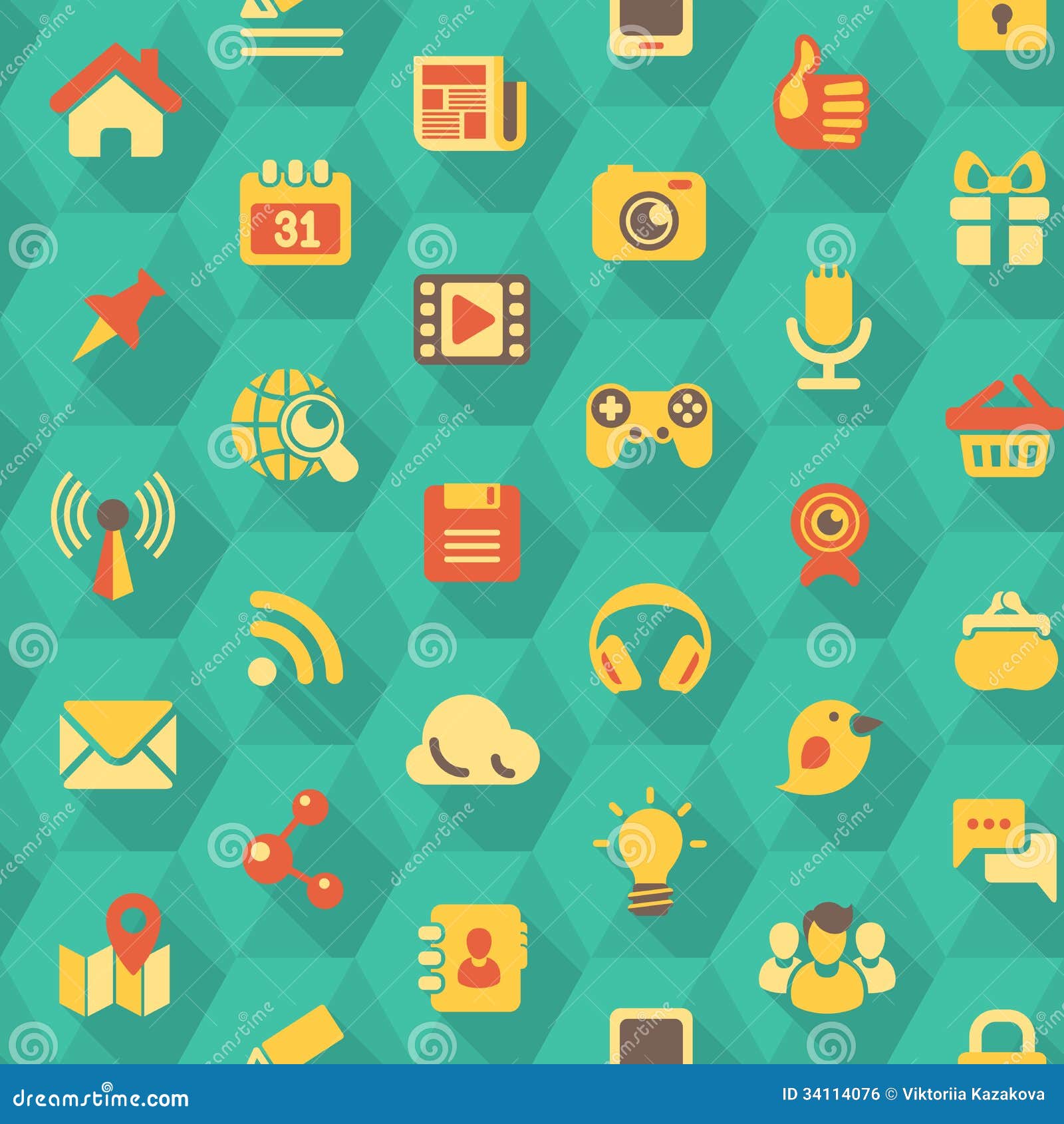 Social Networking Hexagon Pattern Stock Vector - Illustration of ...