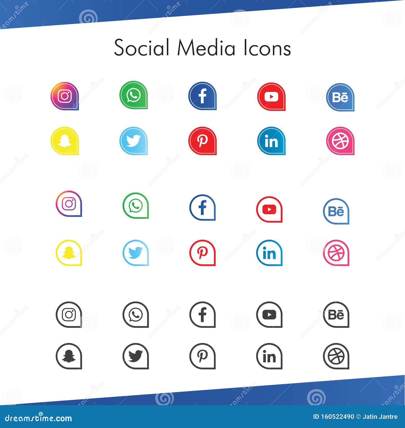Social Networking Icon Pack Editorial Image - Illustration of blogger ...