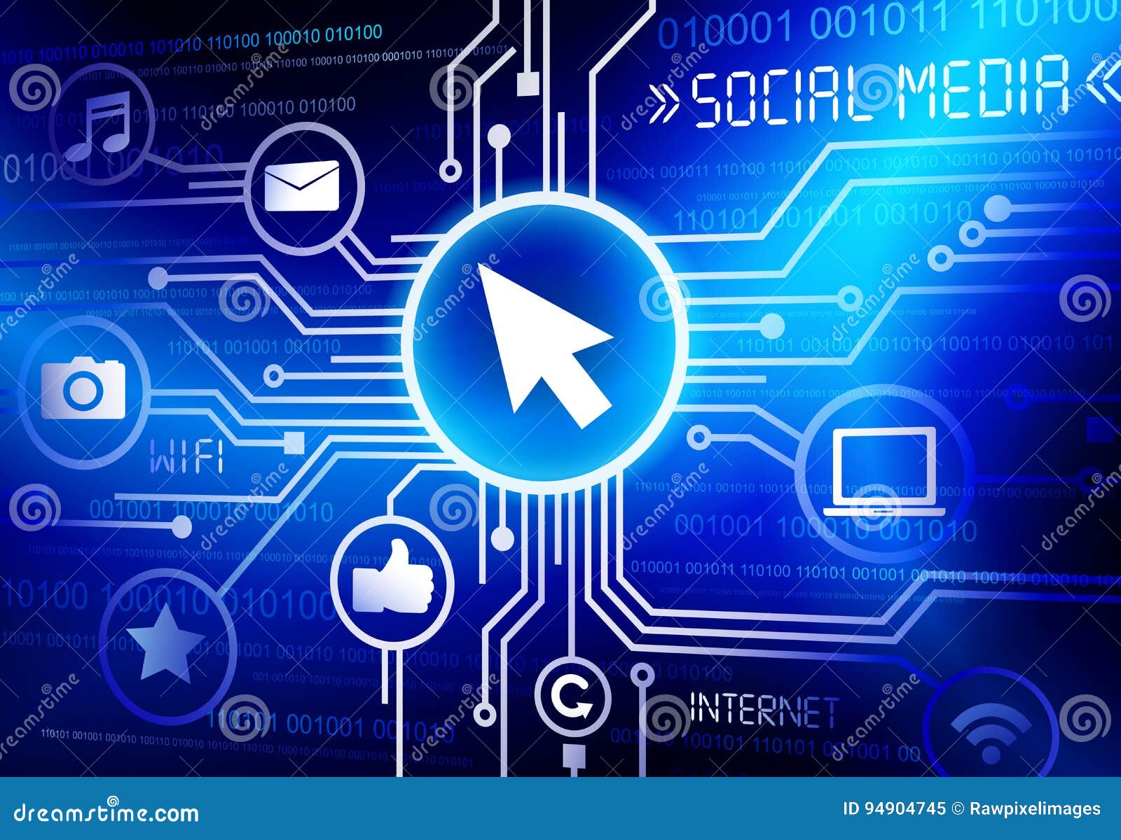 Social Networking Illustration Chart in Blue Stock Illustration ...