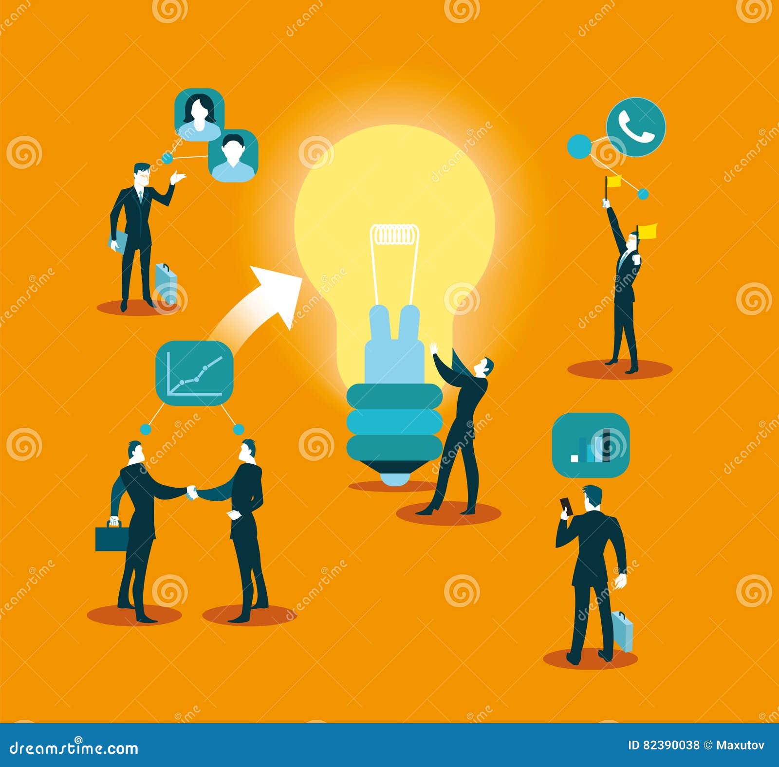 Social Networking - Illustration. Idea and Communications Stock Vector ...