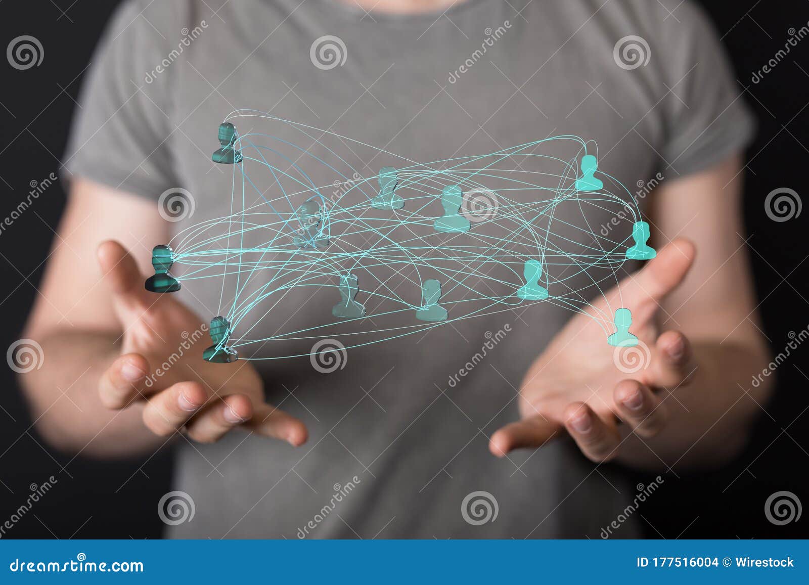 A Social Networking Illustration Team Group Stock Photo - Image of ...