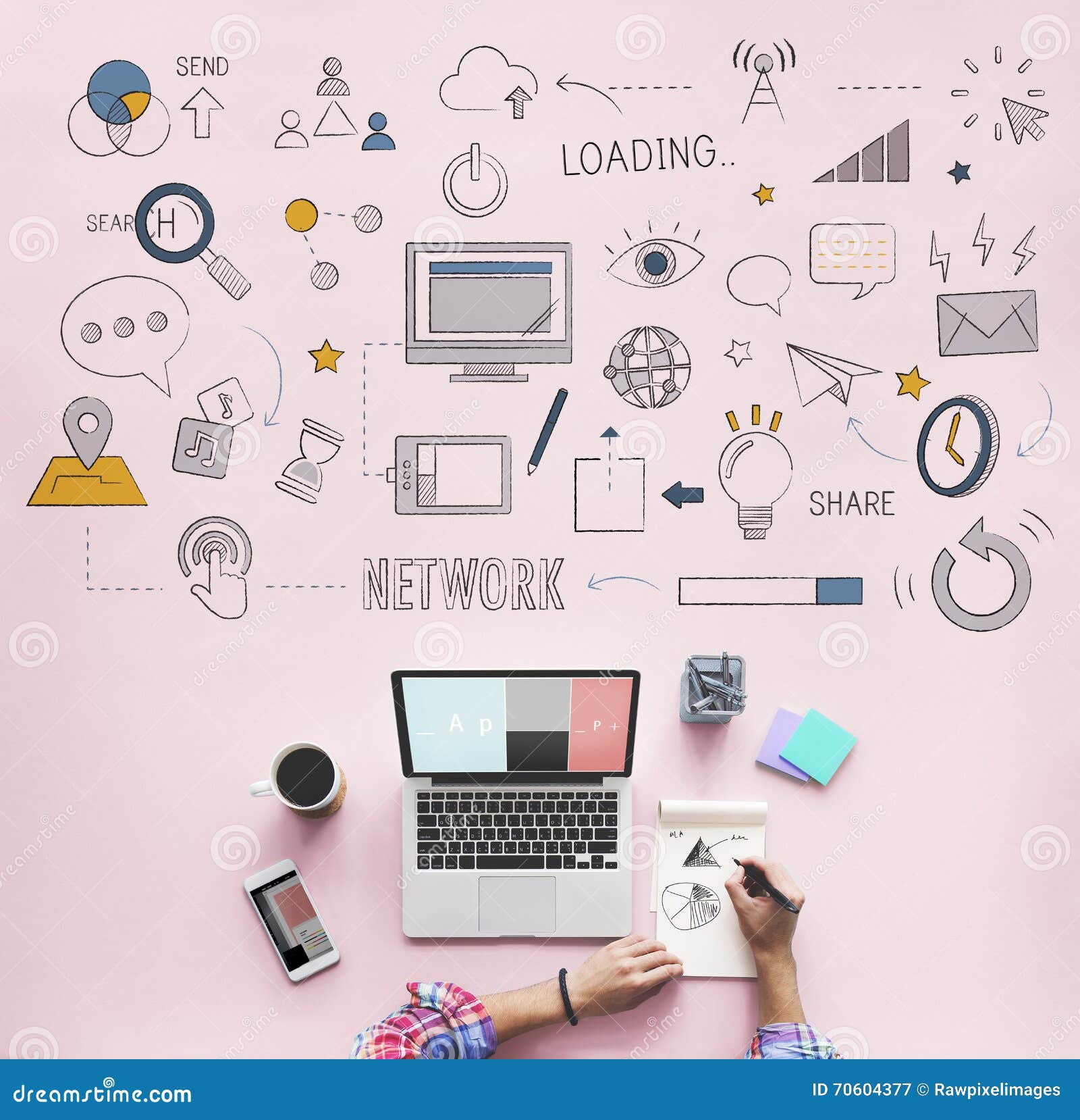 Social Networking Internet Technology Concept Stock Illustration ...