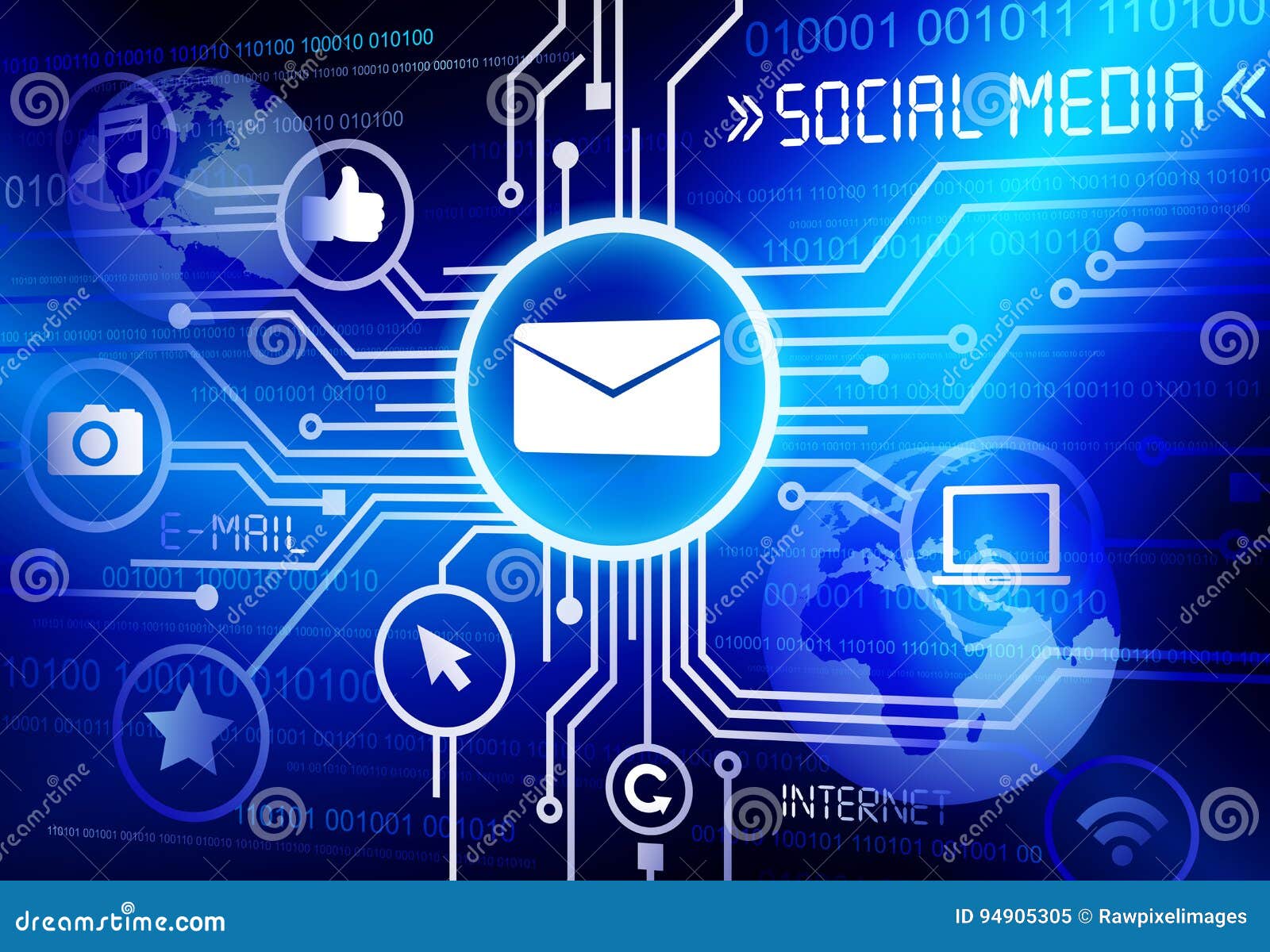 Social Networking Media Connection E-Mail Stock Illustration ...