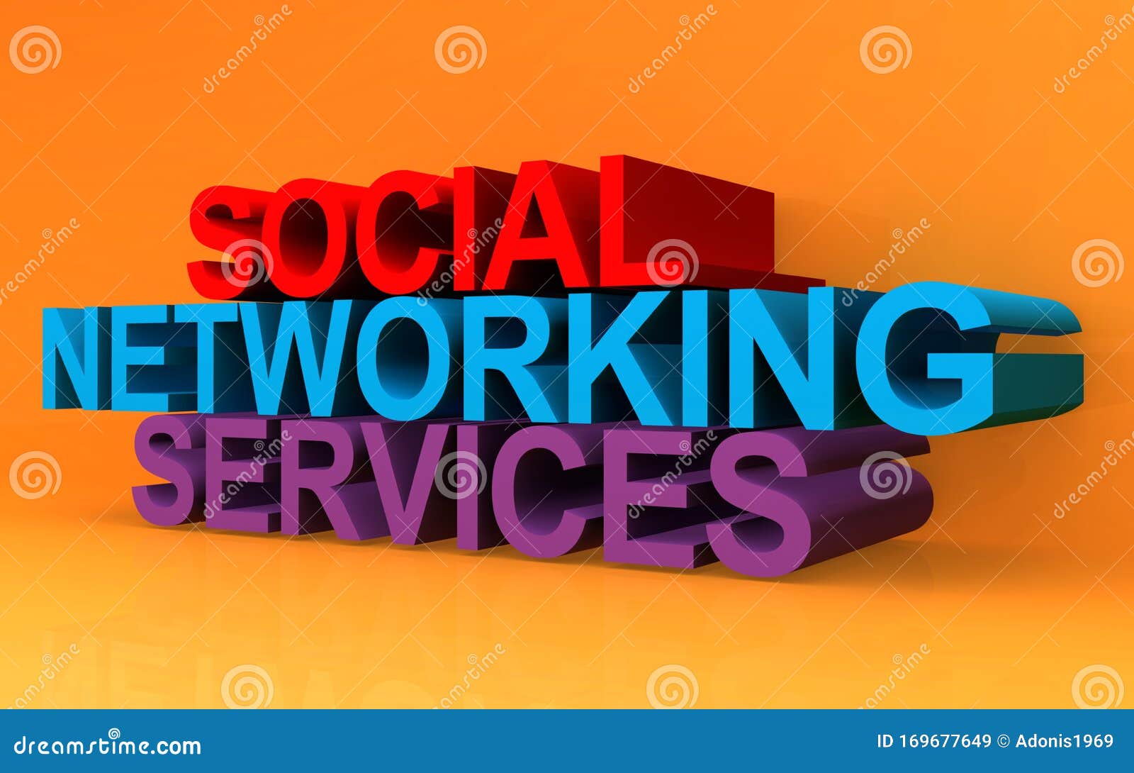 Social Networking Services on Orange Stock Illustration - Illustration ...
