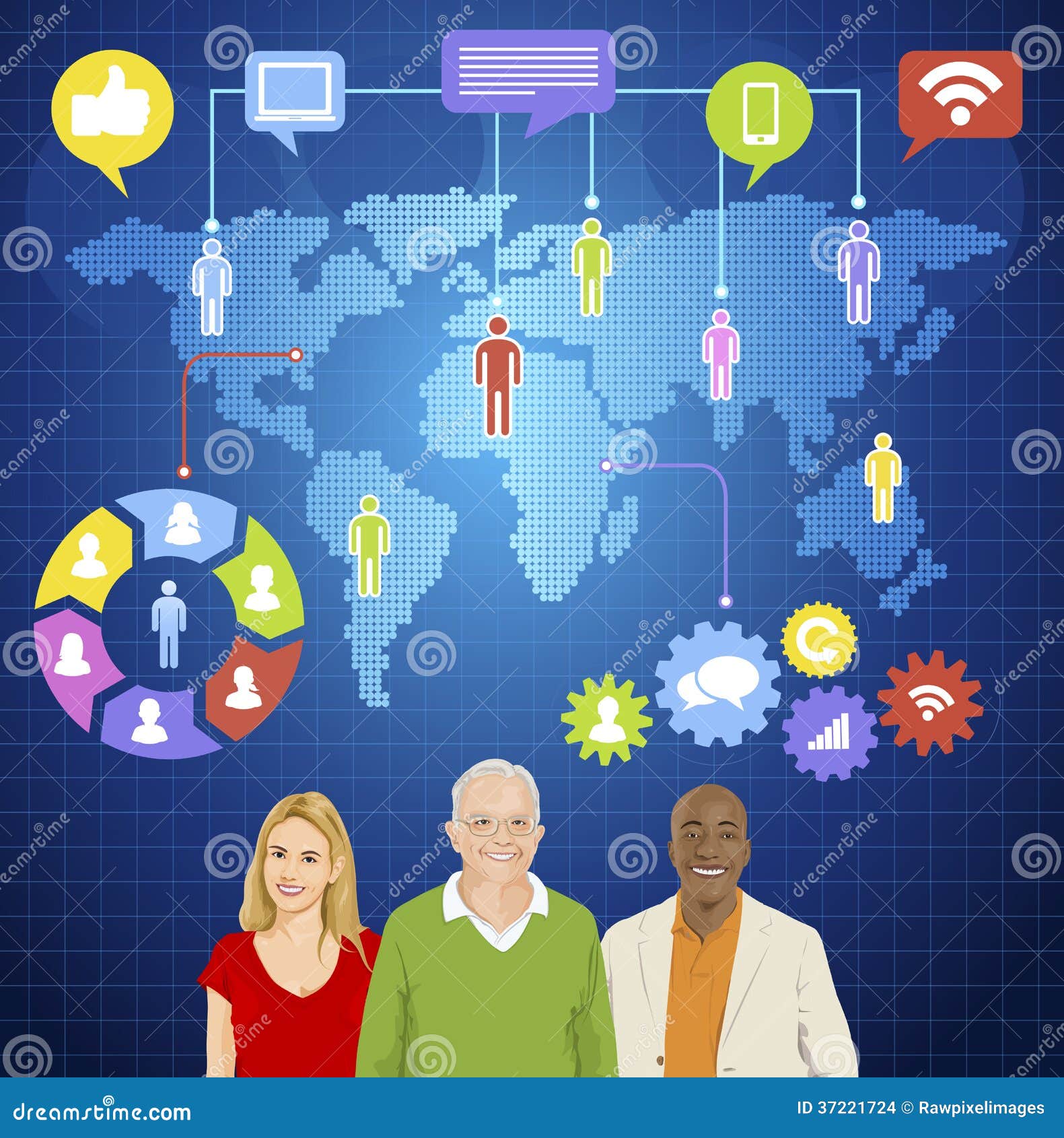 Social Networking Vector stock vector. Illustration of communications ...