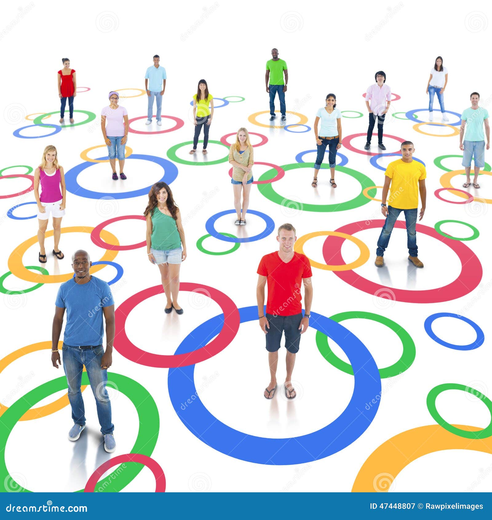 Social Networking Young Group of People Standing Stock Image - Image of ...