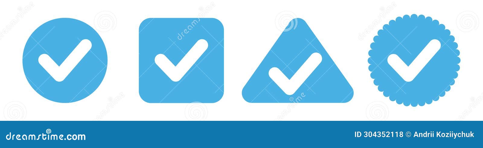 Social Networks Blue Verification Checkmarks. a Set of Verification ...