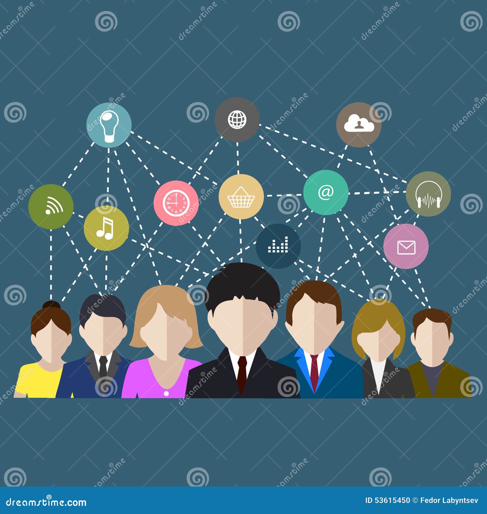Social Networks Communication People Internet Stock Vector ...