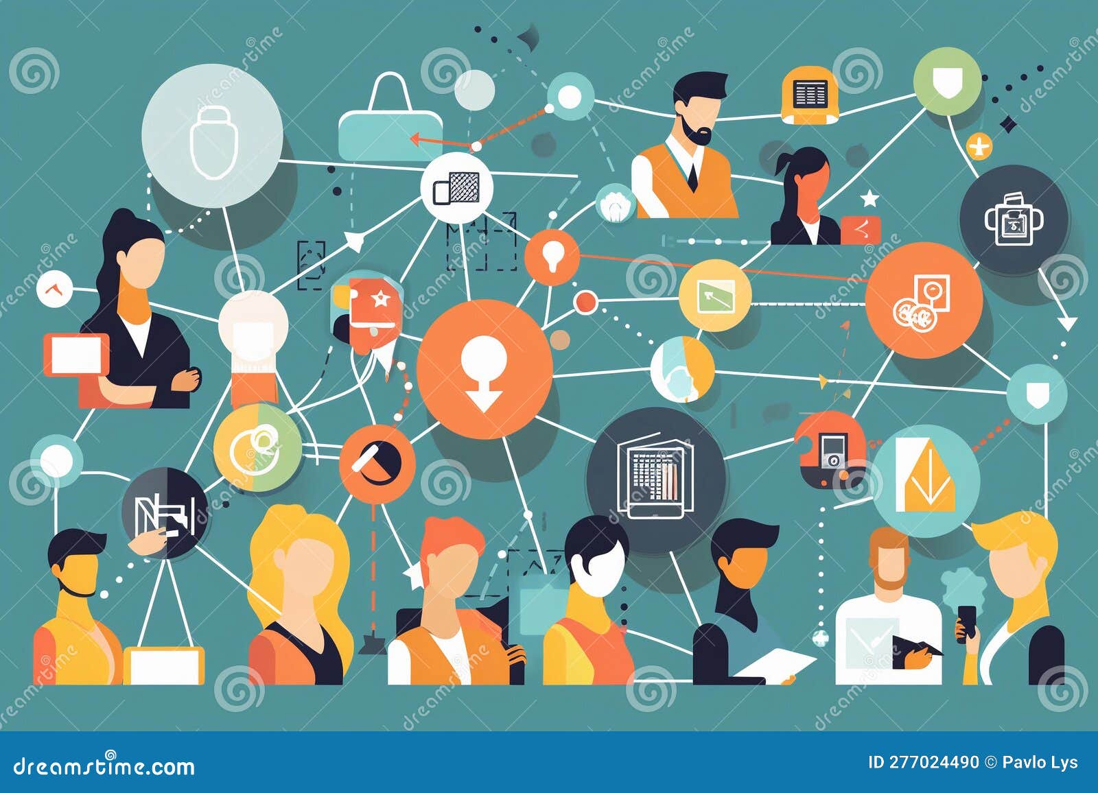 Social Networks and Communications. AI Generated Stock Illustration ...