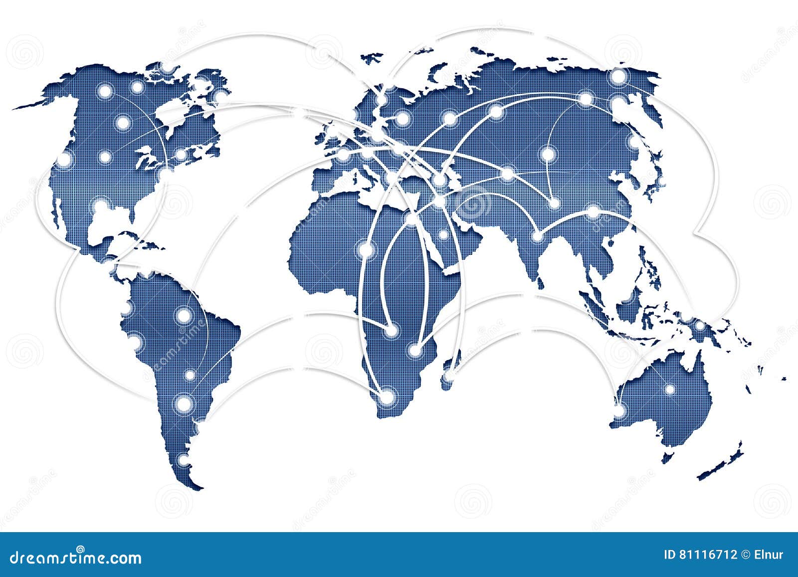 The Social Networks Concept with World Map Stock Illustration ...