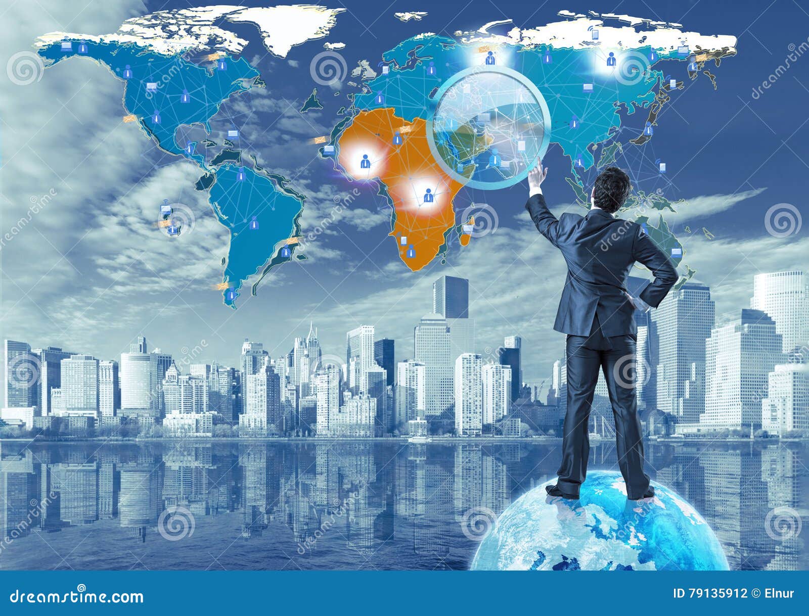 The Social Networks and Online Interactions Concept Stock Illustration ...