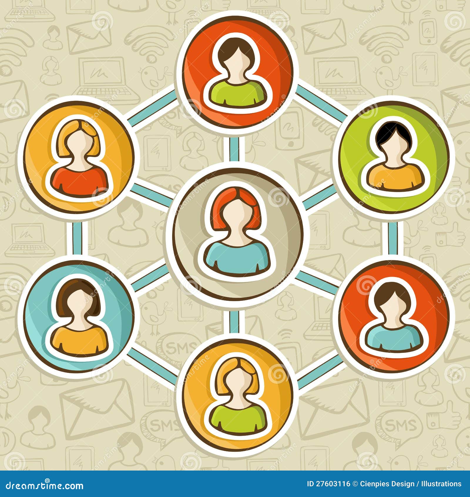 Social Networks Online Marketing Interaction Stock Vector ...