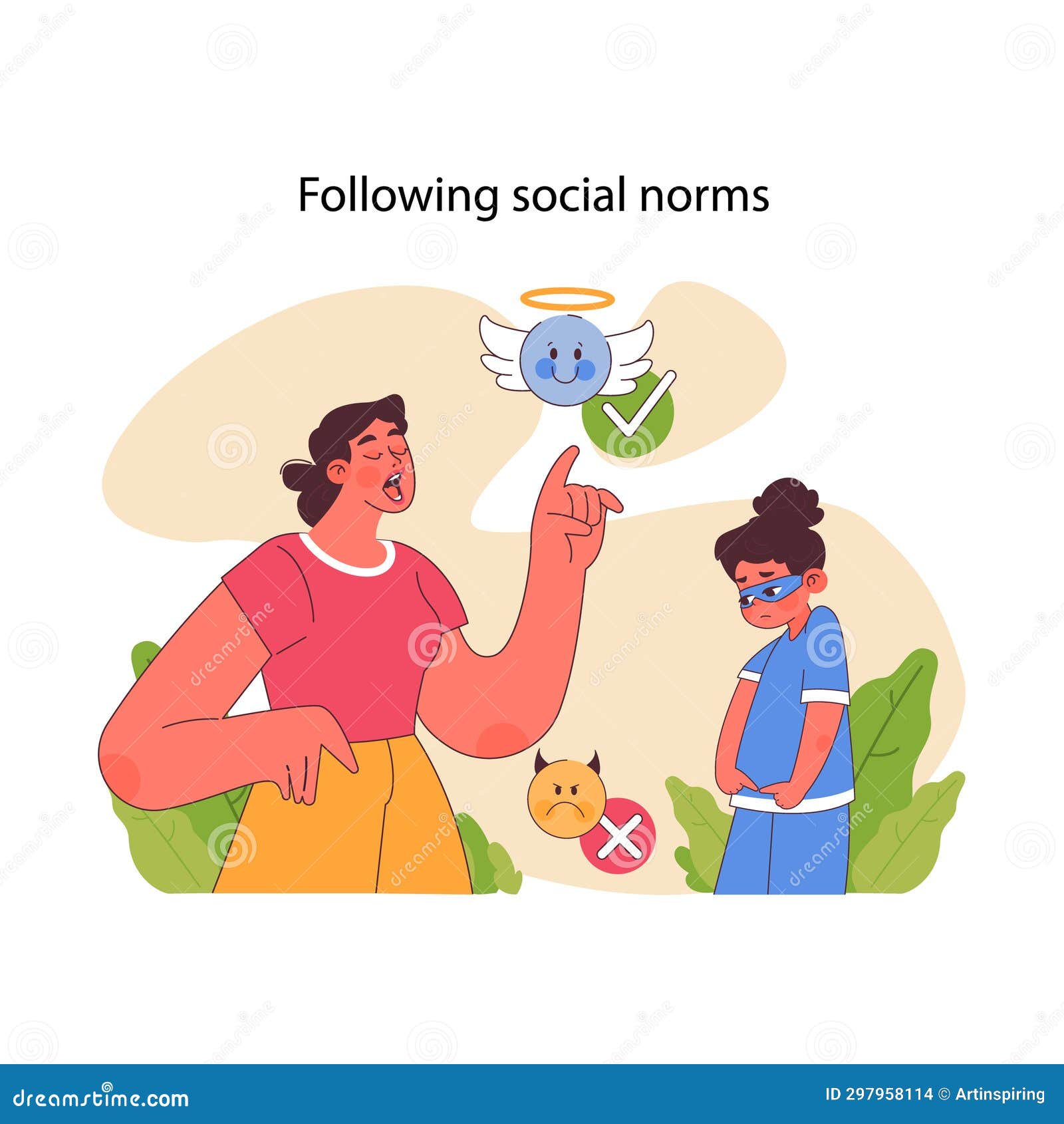 Social Norms Concept. Flat Vector Illustration Ilustración del Vector ...