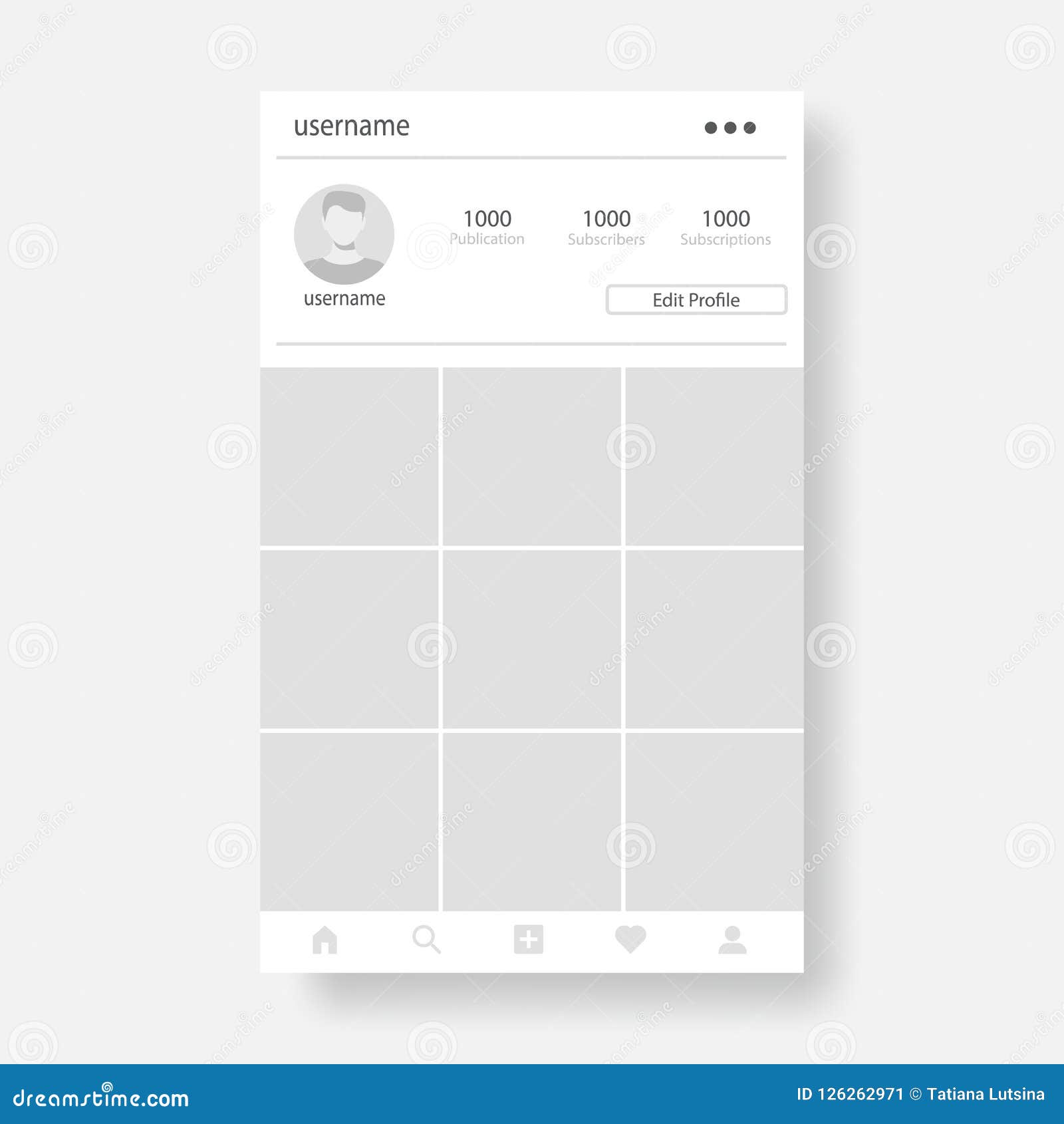 Social Page Profile Web Interface. Concept in Flat Design Vector Illustration Stock Vector ...