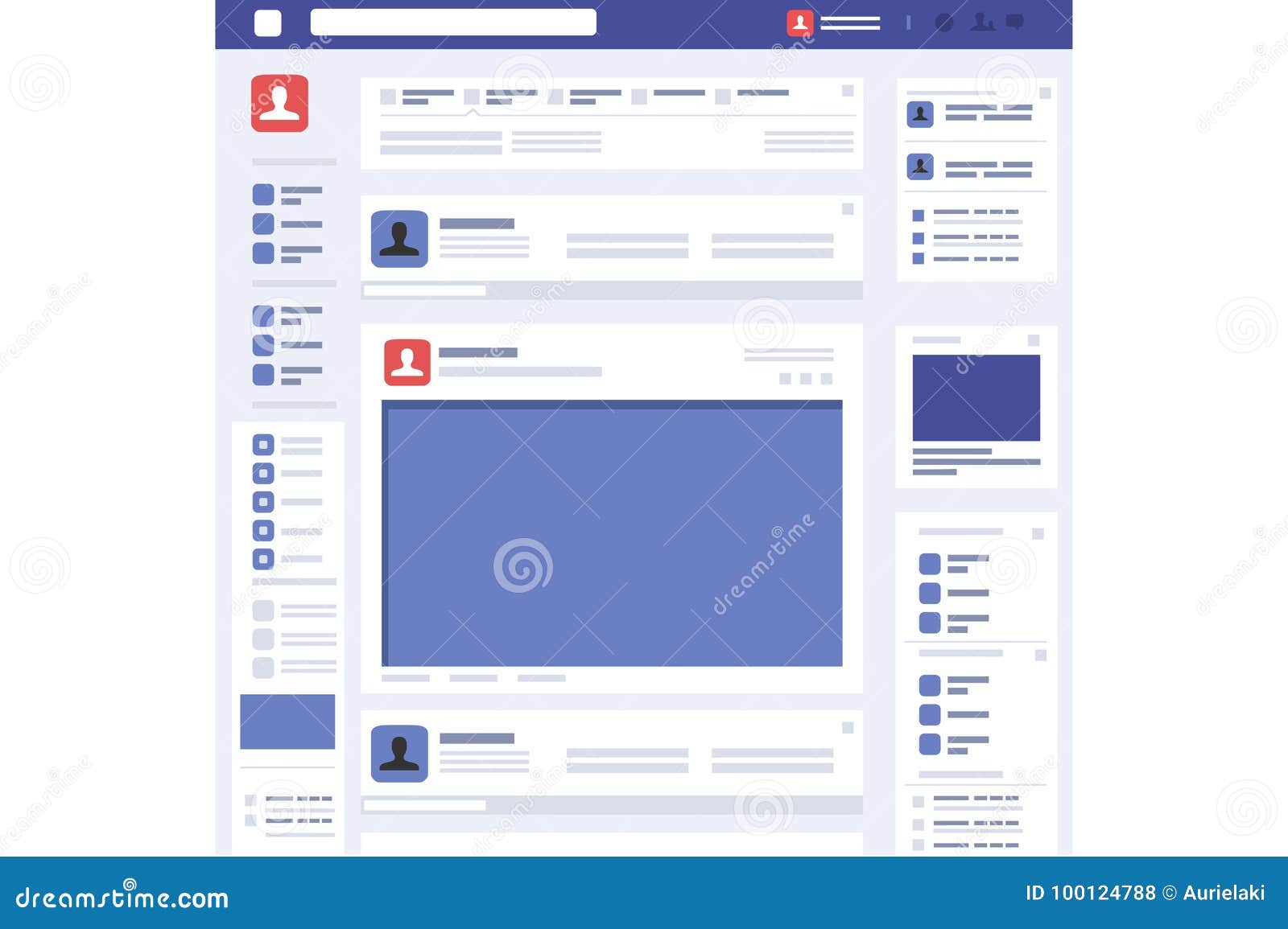 Web Page Concept Social Page Interface Vector Stock Vector ...