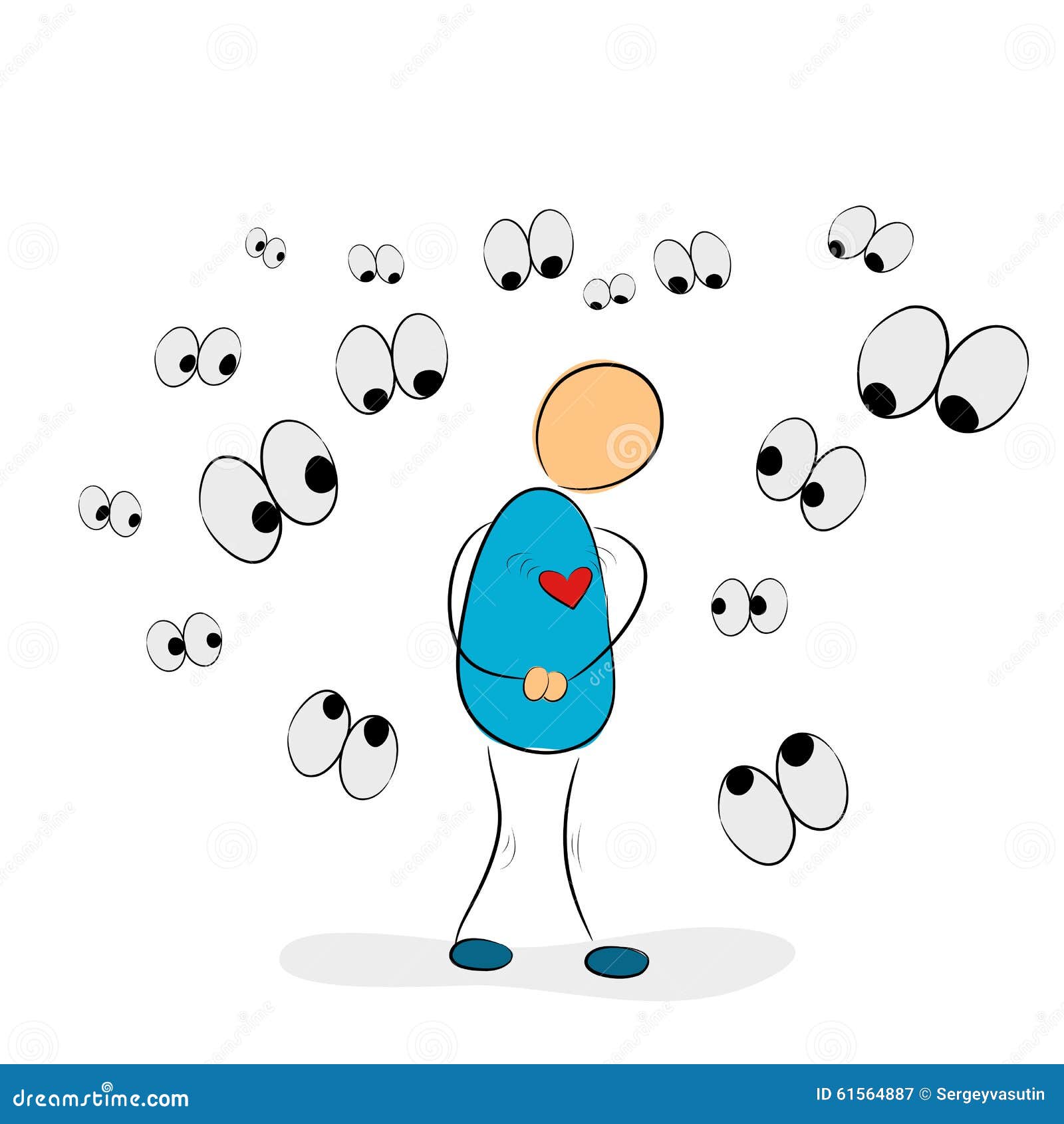 Social Phobia Get Away from All Eyes Stock Illustration - Illustration ...