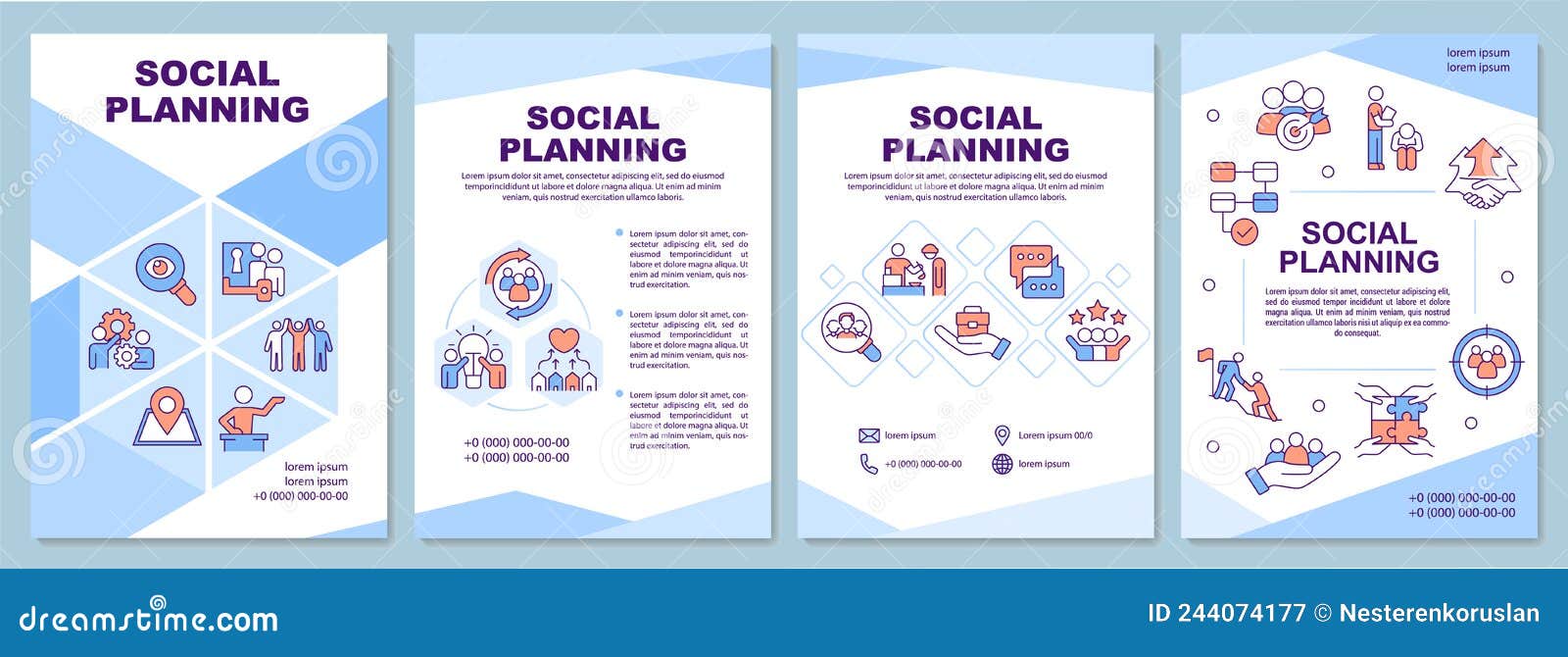 Social Planning Brochure Template Stock Image - Image of activism ...