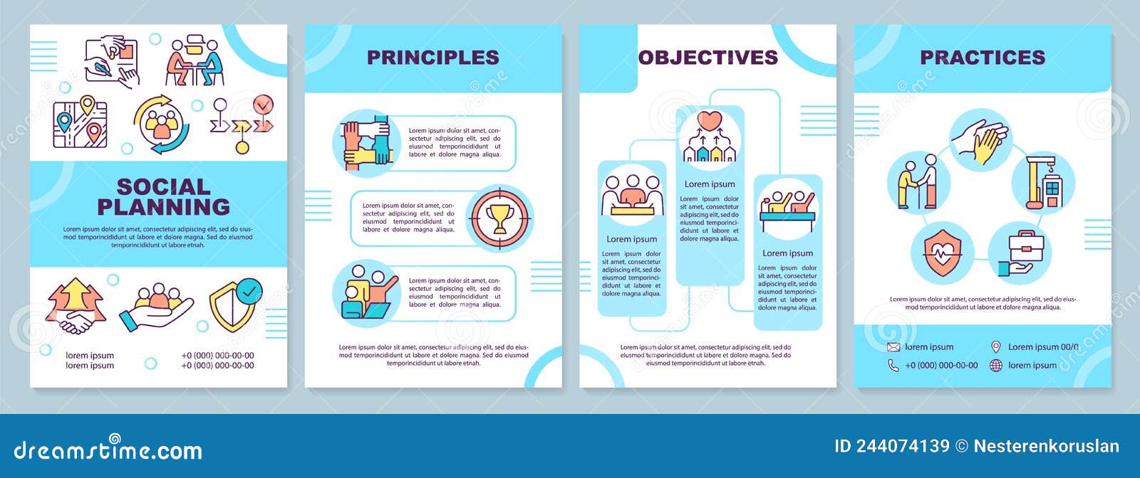 Social Planning Guideline Brochure Template Stock Vector - Illustration ...