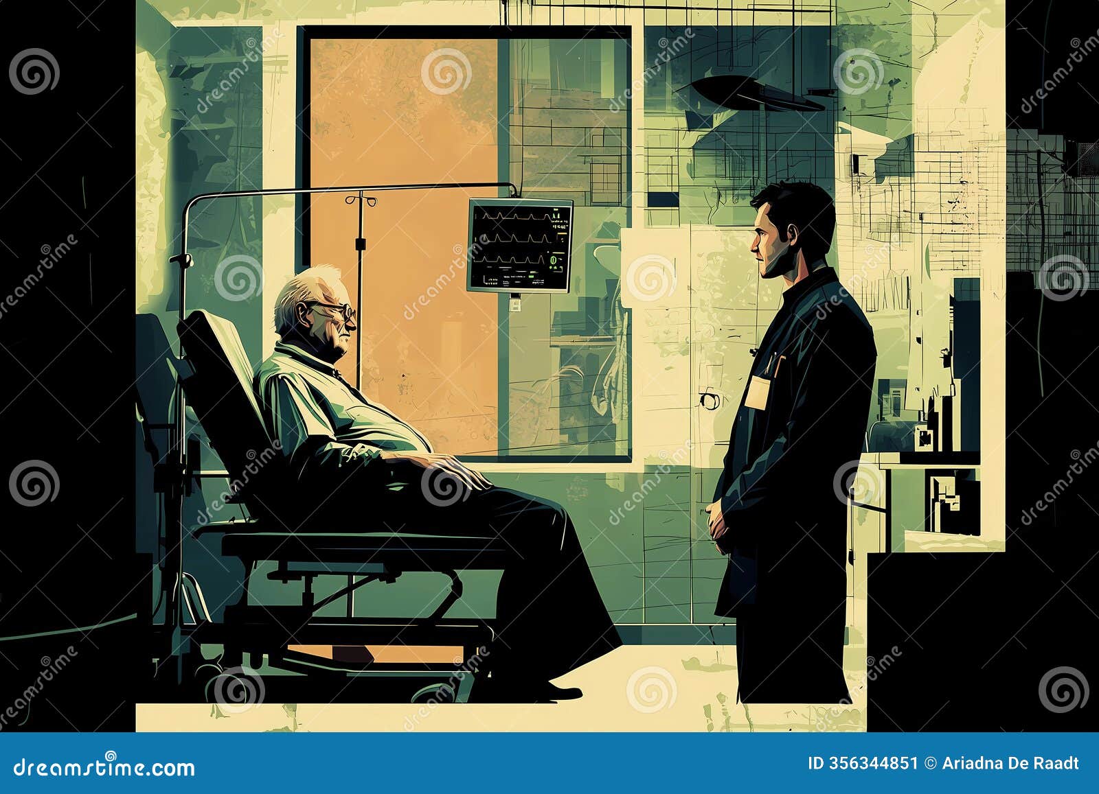 Social Poster about the Problems of an Aging Population. Stock ...