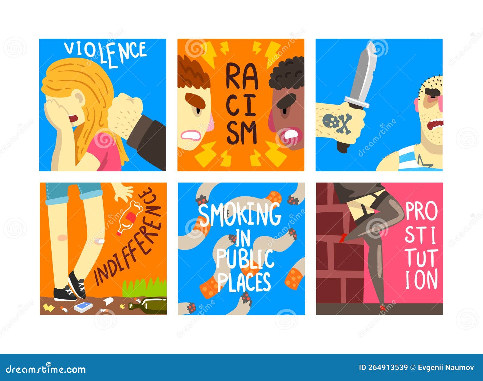 Social Problem Poster with Harmful Indifference and Immorality Vector ...