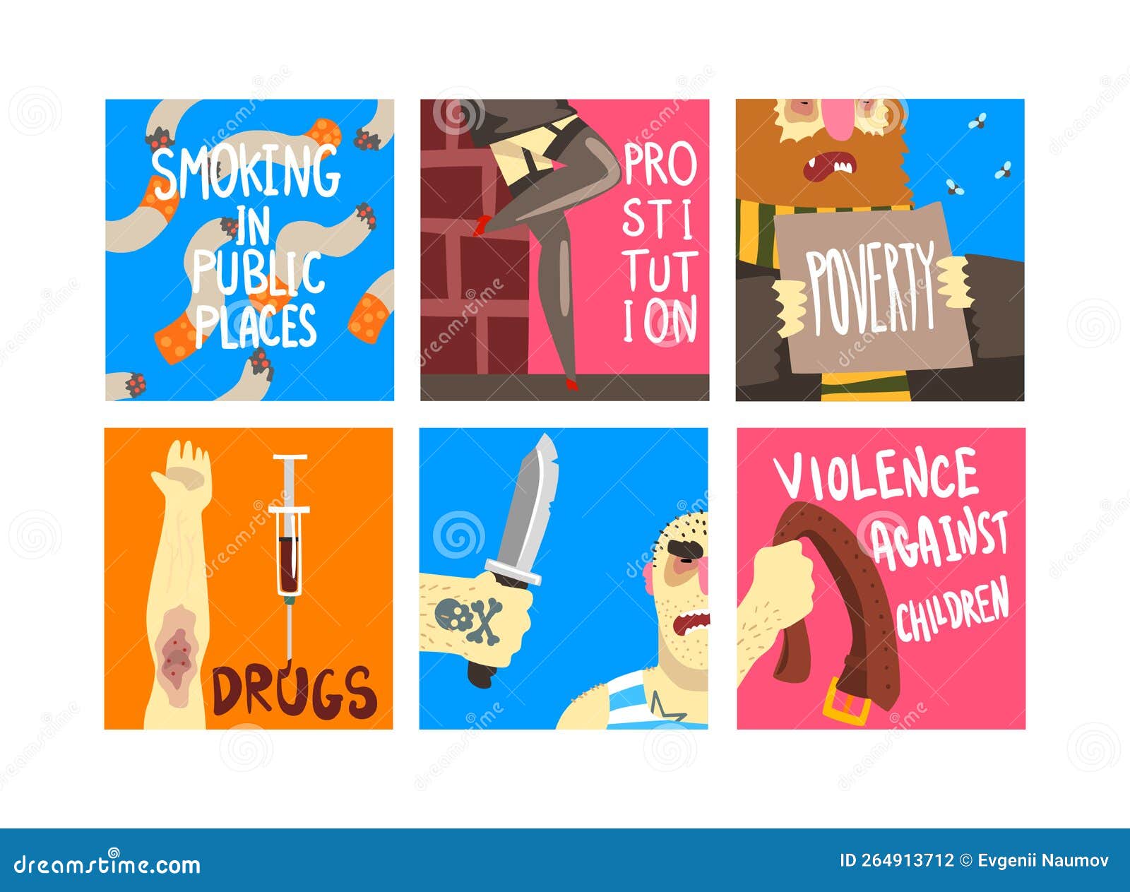 Social Problem Poster with Harmful Indifference and Immorality Vector ...