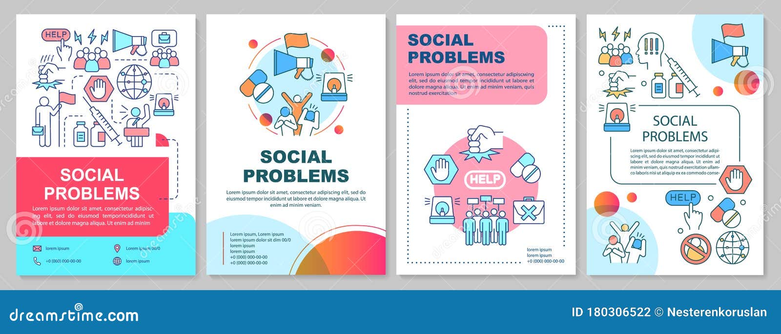Social Problems Brochure Template Layout. Antisocial Behavior ...