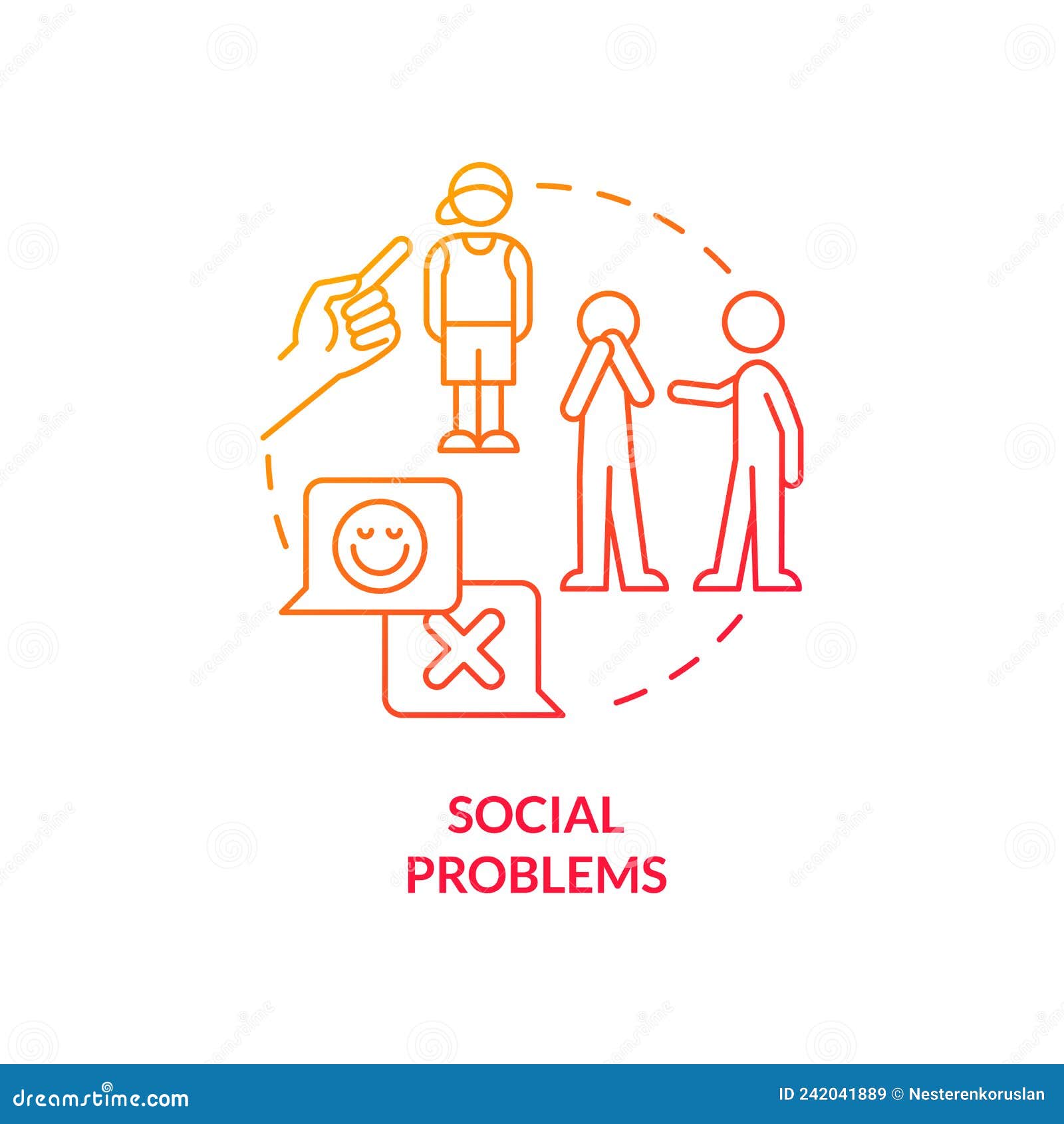 Social Problems Red Gradient Concept Icon Stock Vector - Illustration ...