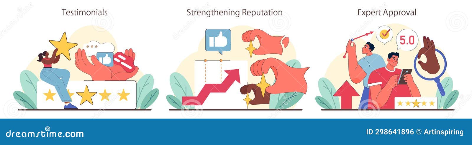 Social Proof Concept. Customer Testimonials, Reputation Growth, and ...