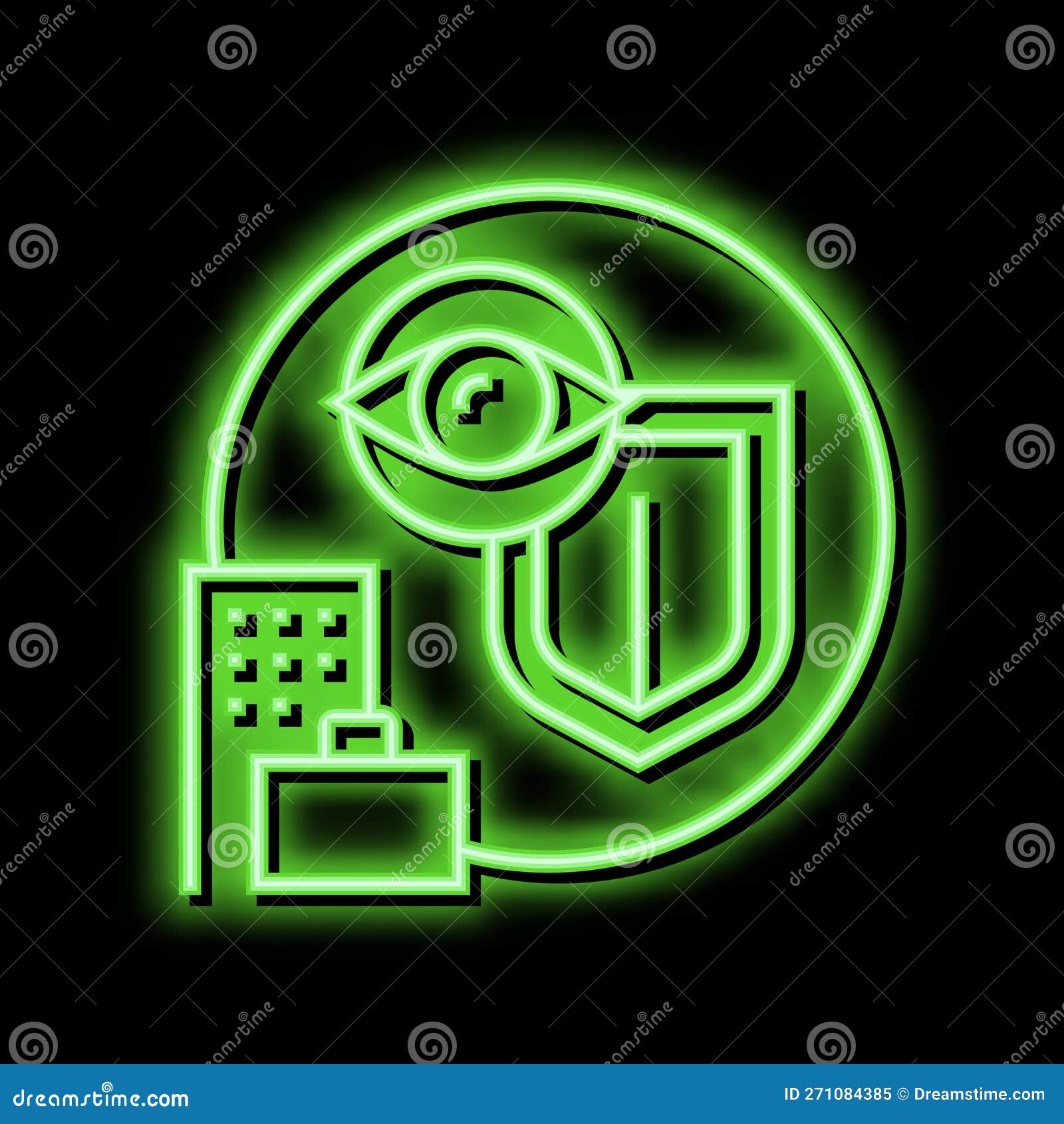 Social Protection Neon Glow Icon Illustration Stock Vector ...