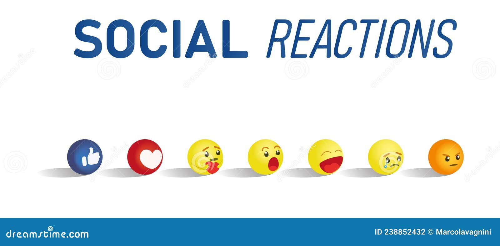 Social Reactions icon set editorial photography. Illustration of ...