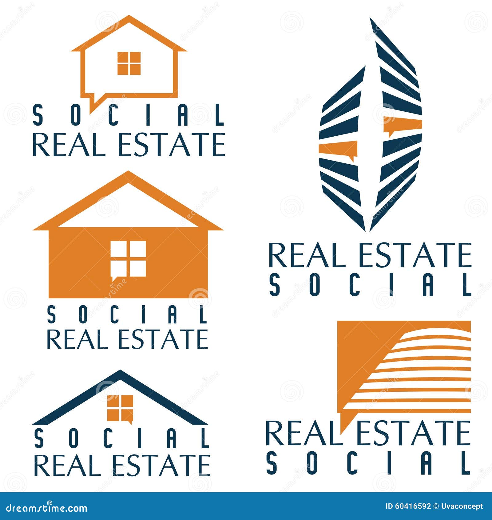Social Real Estate Icons and Design Elements Stock Vector ...