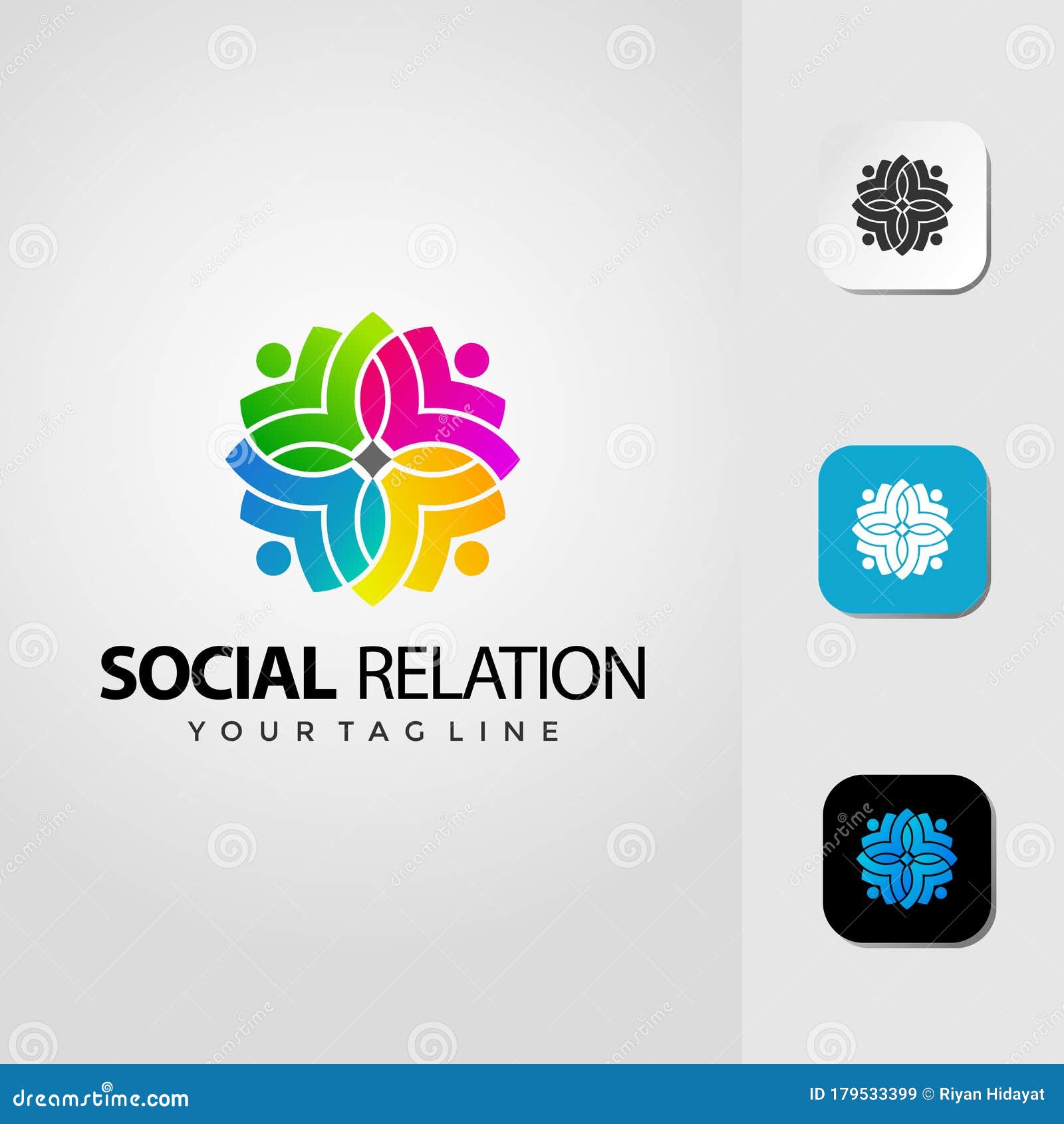 Social Relation Logo Design Premium Template Stock Vector ...