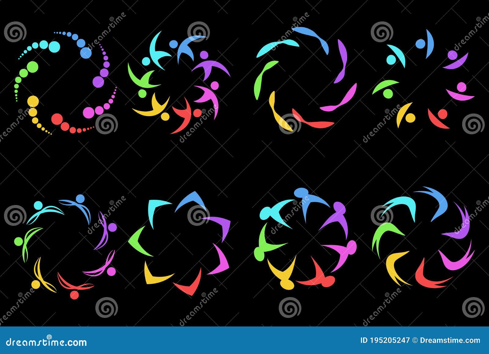 Social Teamwork Network Gathering Logo Design Template Cartoon Vector ...